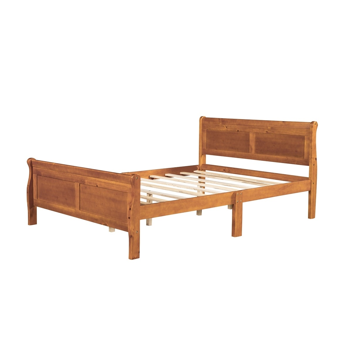 Harper & Bright Designs Wood Twin Sleigh Bed with Headboard and ...