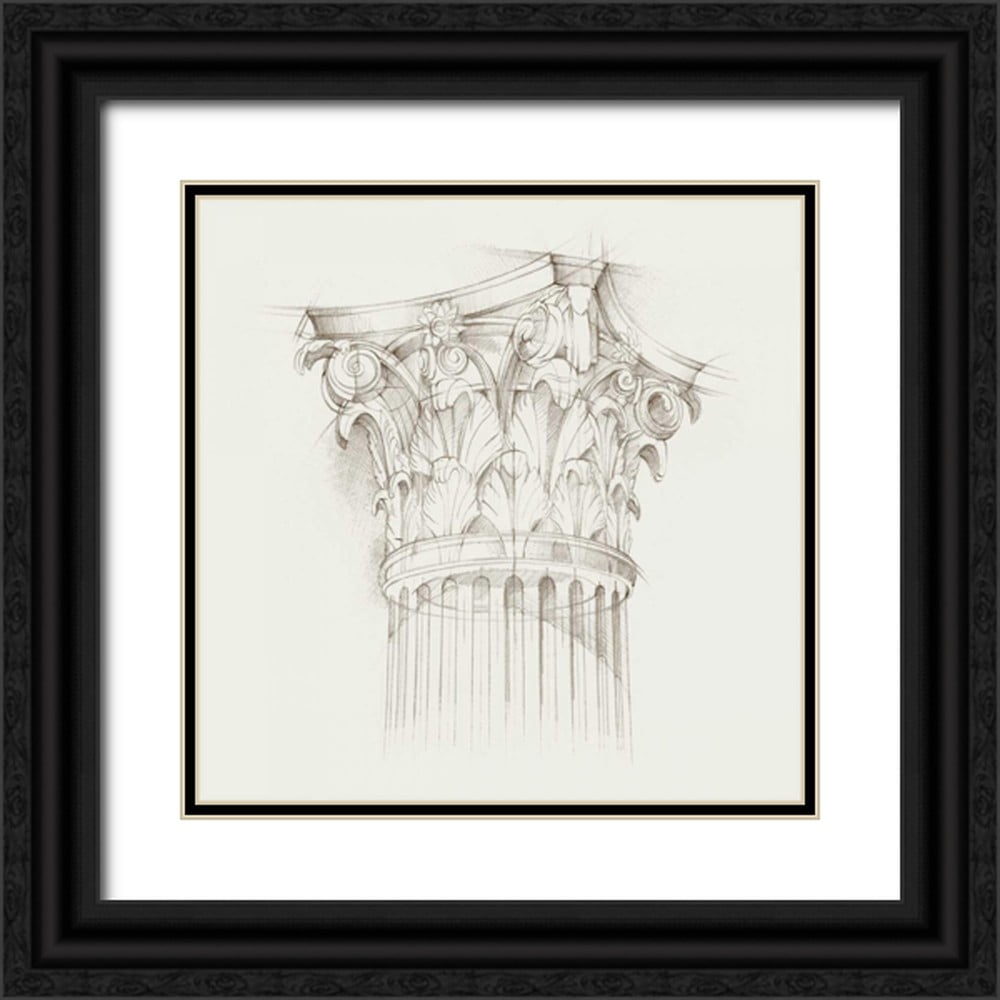 Harper, Ethan 20x20 Black Ornate Wood Framed with Double Matting Museum ...