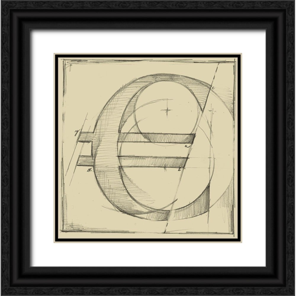 Harper, Ethan 20x20 Black Ornate Wood Framed with Double Matting Museum ...