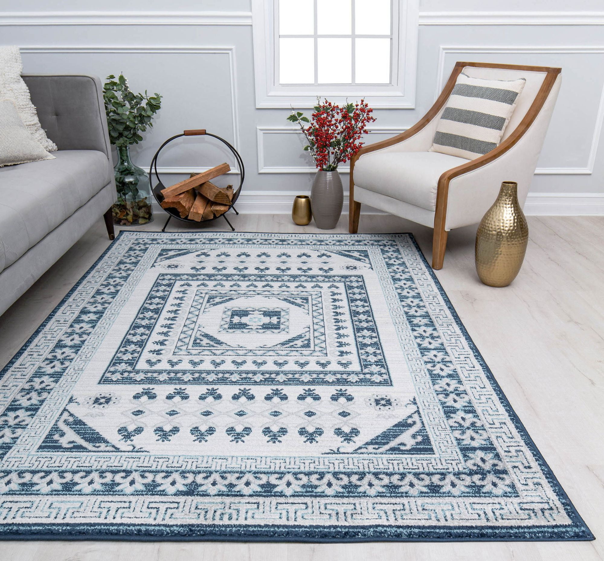Free Shipping! Rugs America Harper Evening Blue Vintage Area Rug 5'3 x ...