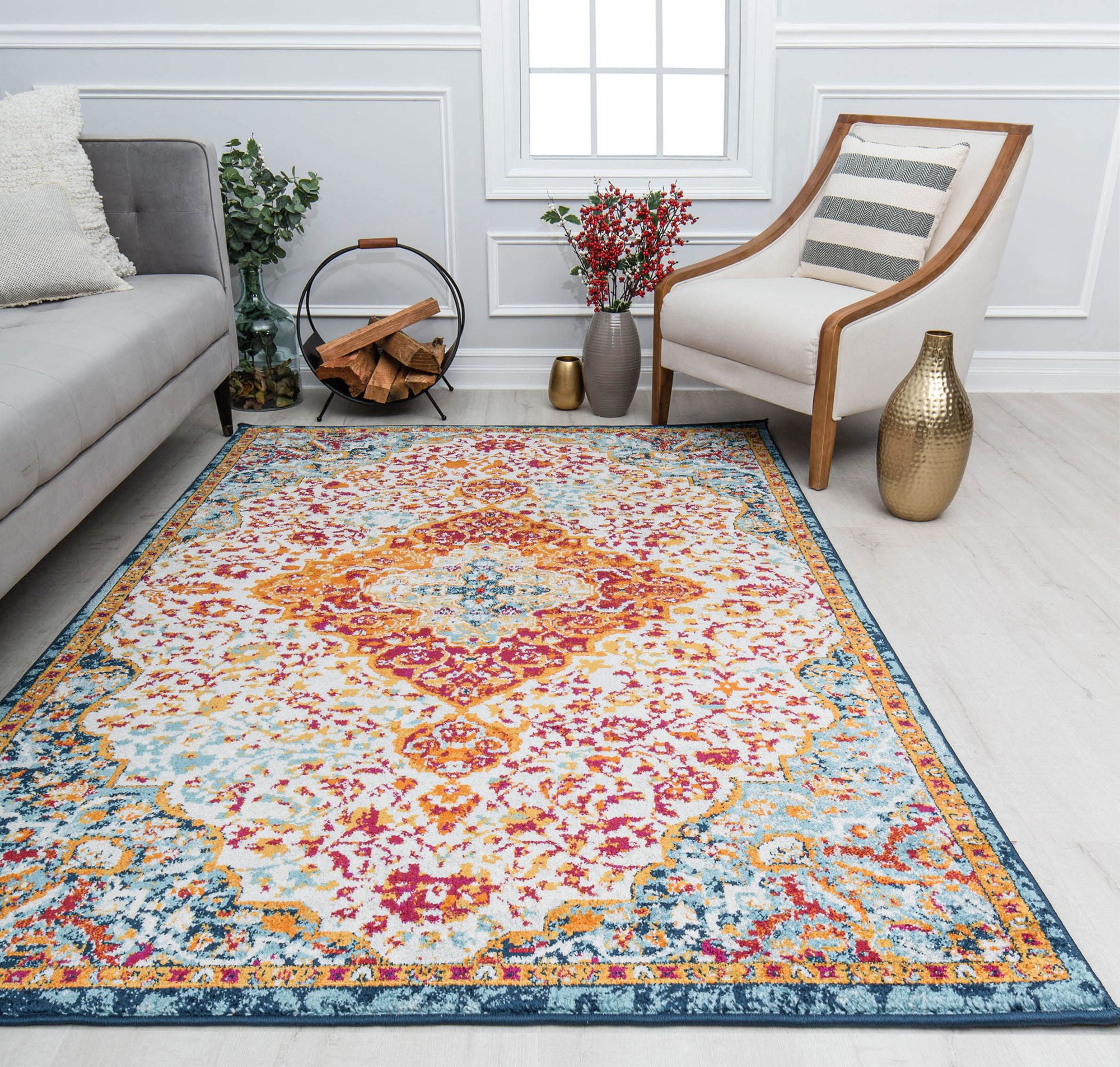 Harper HY50M Sweet Nectar Abstract Vintage White Area Rug, 2'6" x 8 ...