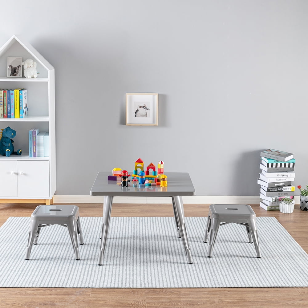 Harper & Hudson Kids Metal Stools, Gray - Walmart.com