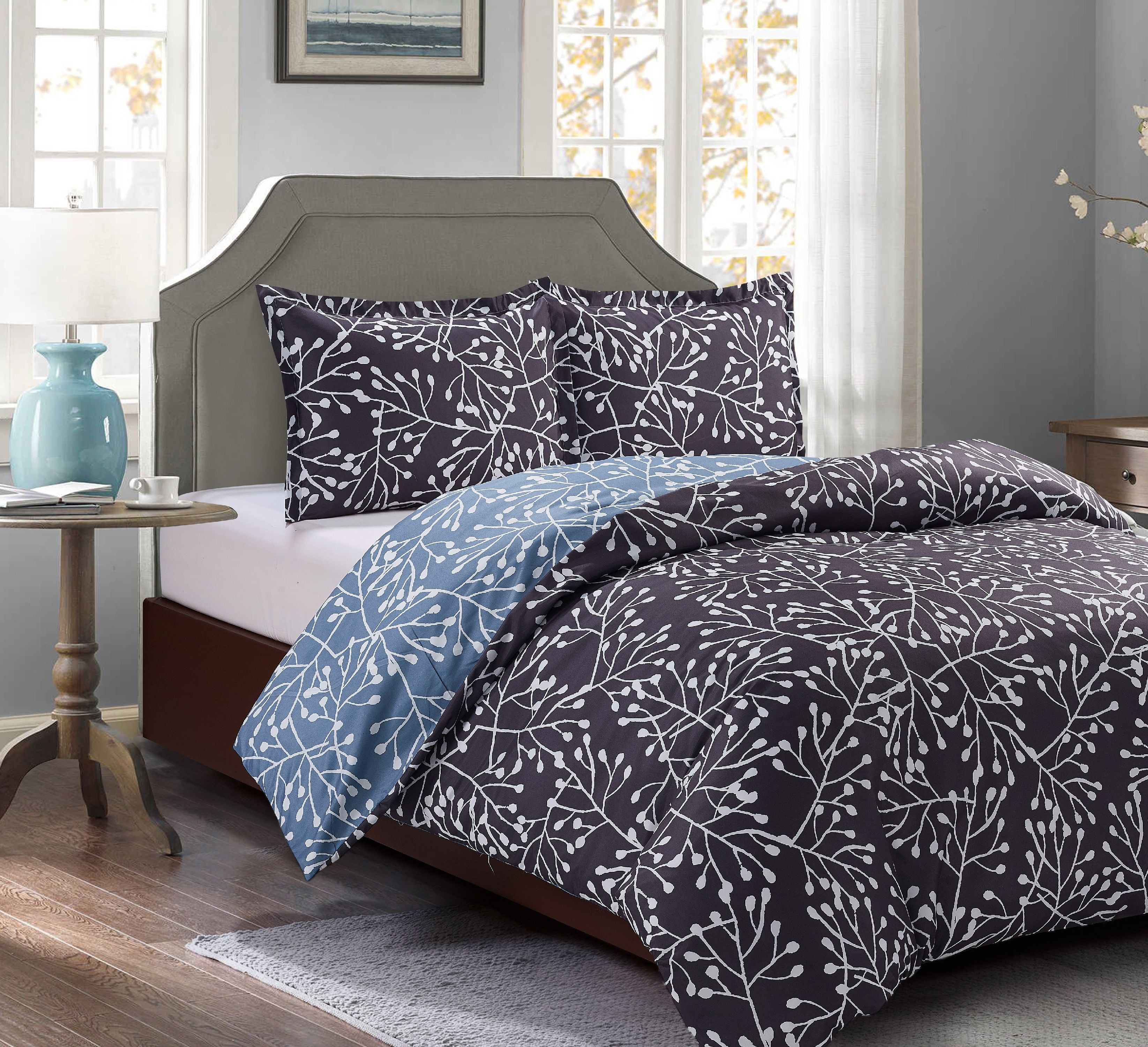 Harper Lane, Harper Lane Payson Reversible 3-Piece Duvet Set, Gray ...