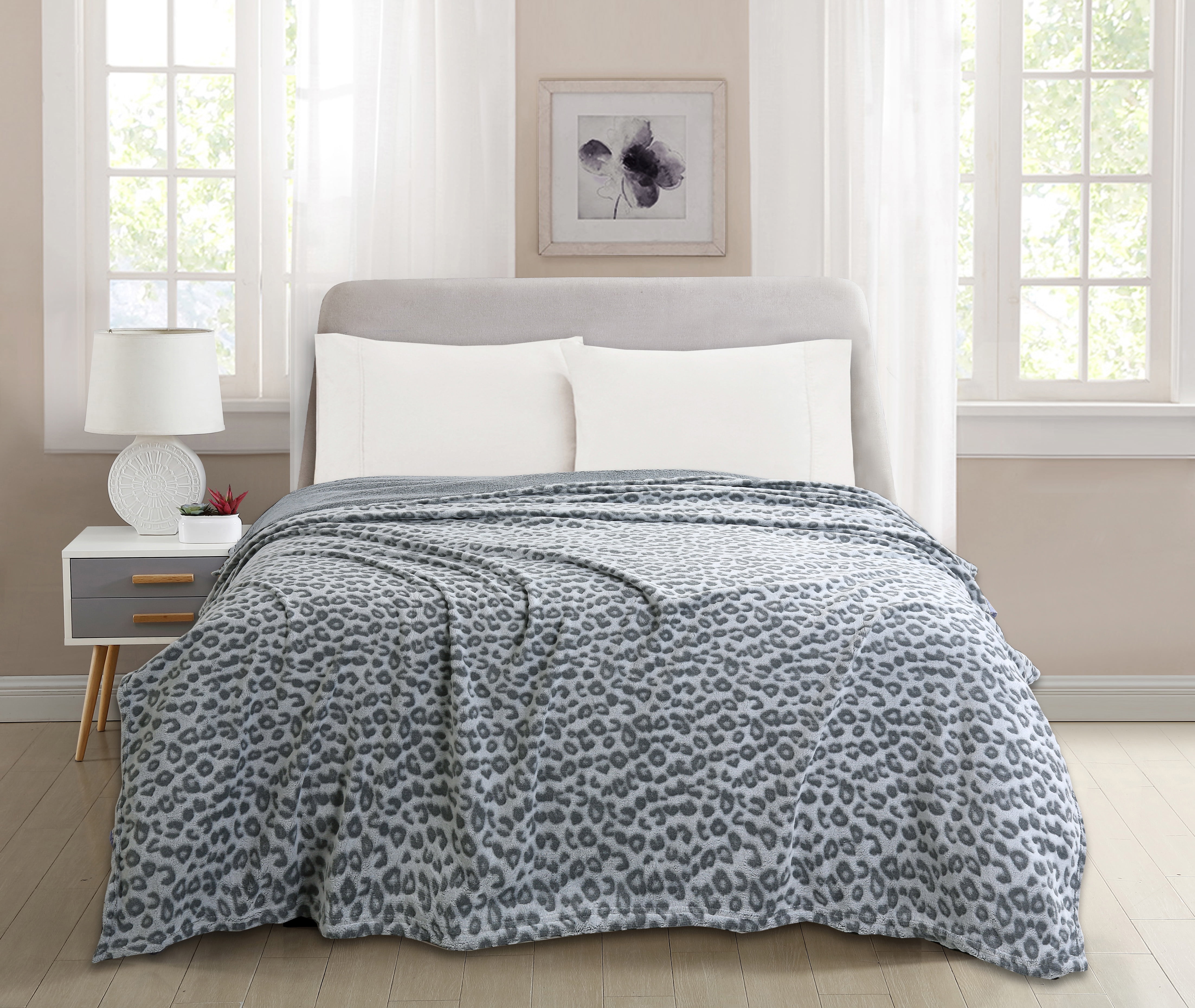 Harper Lane Leopard Polyester Bed Blanket, Twin - Heavy Weight ...