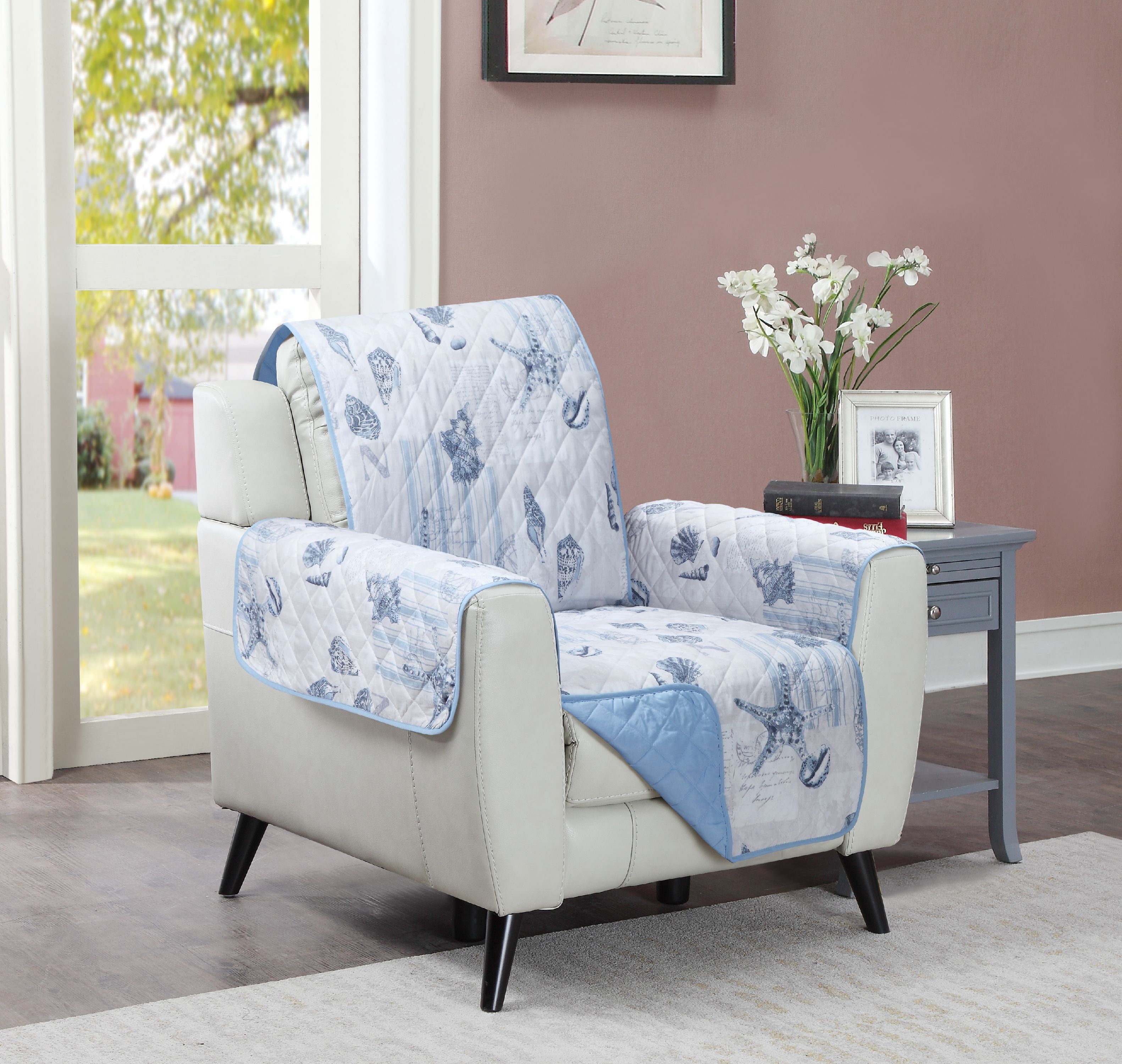 Ocean Postcards Reversible Chair Protector - Walmart.com