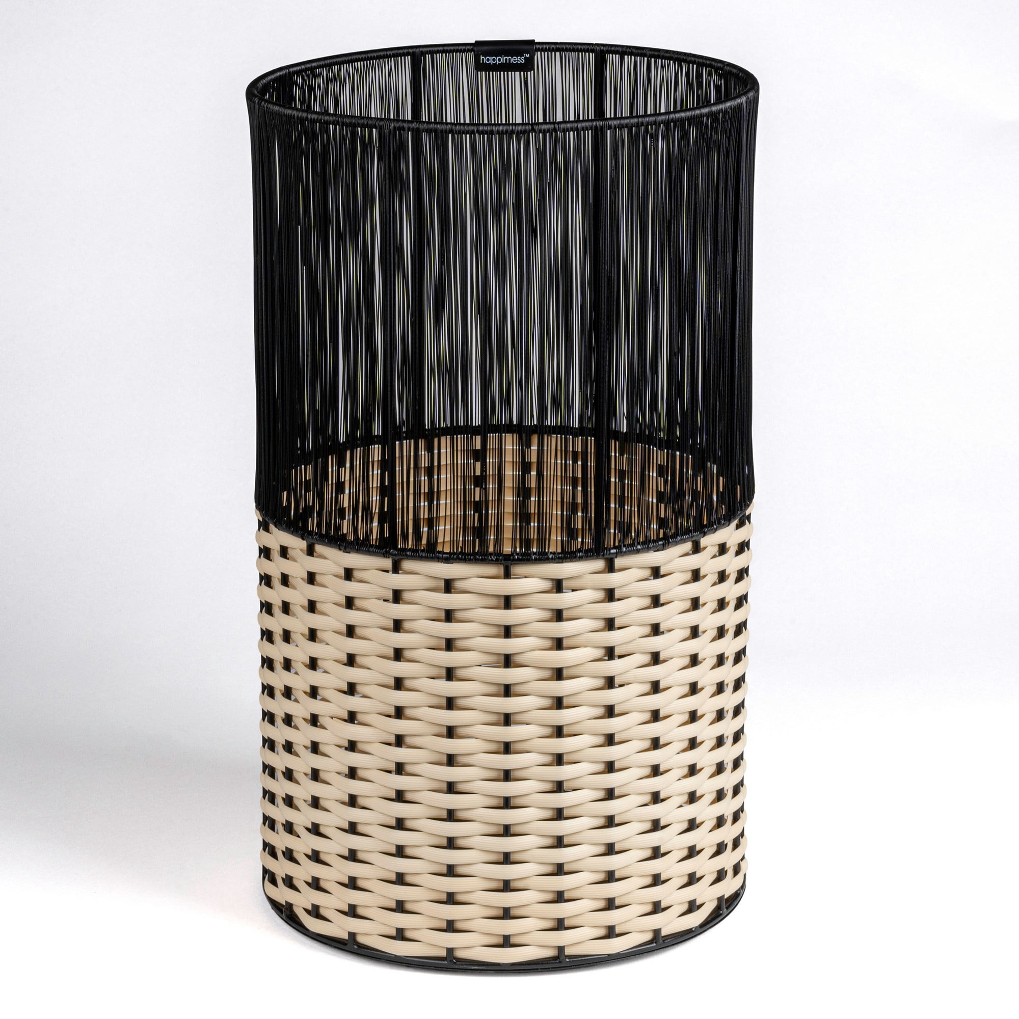 Harper Modern 4.13-Gallon 2-Tone Faux Wicker Cylinder Waste Basket ...