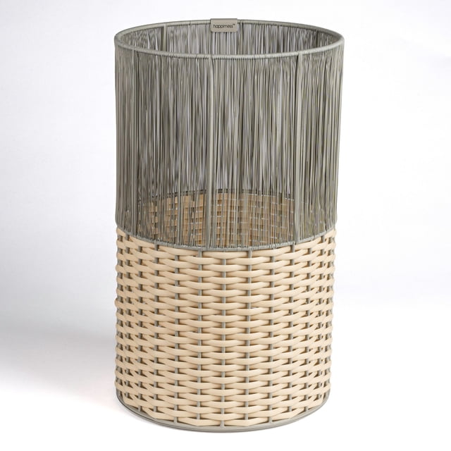 Harper Modern 4.13-Gallon 2-Tone Faux Wicker Cylinder Waste Basket ...