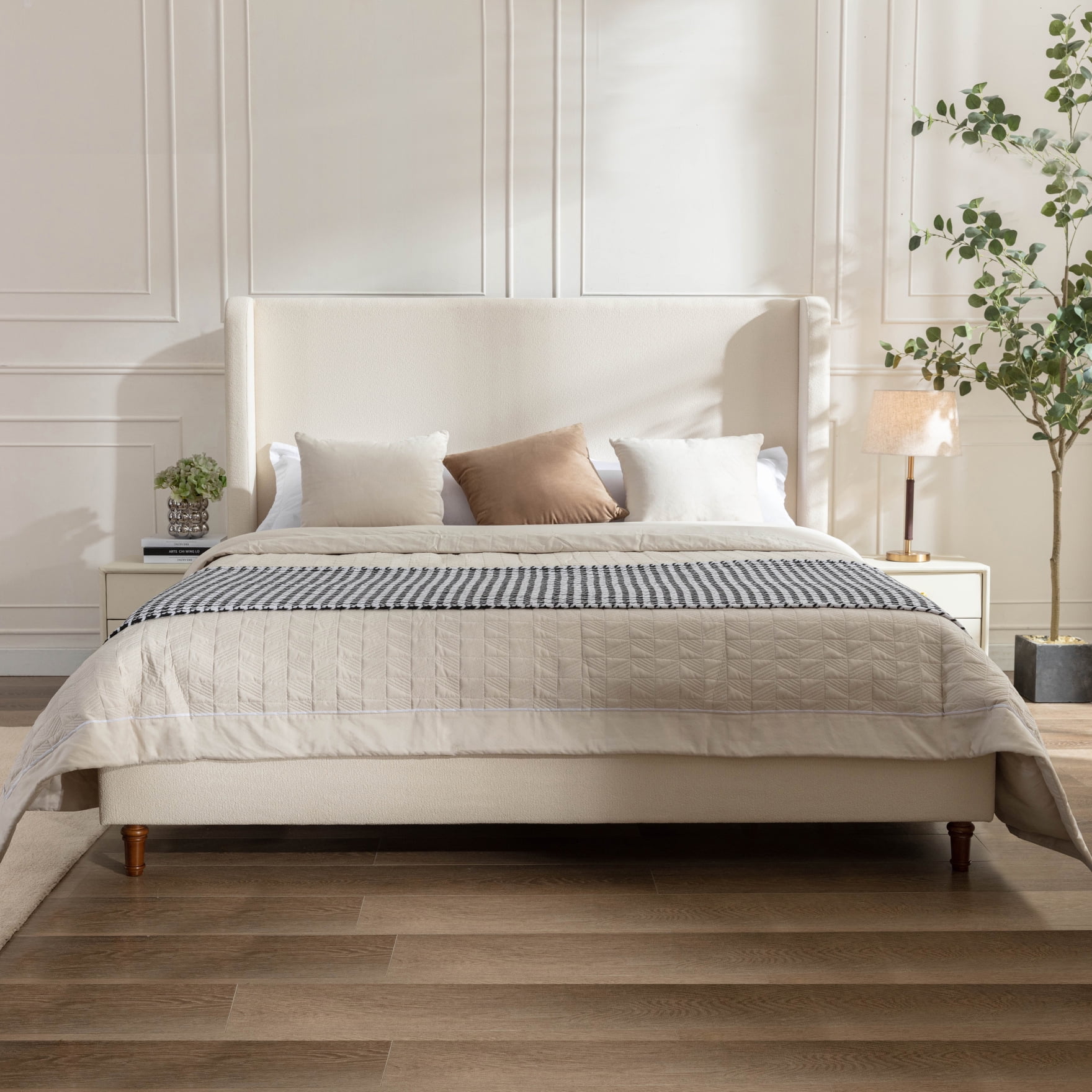 Harper Tall Headboard Upholstered Bed / 54" High Headboard / Elegant ...