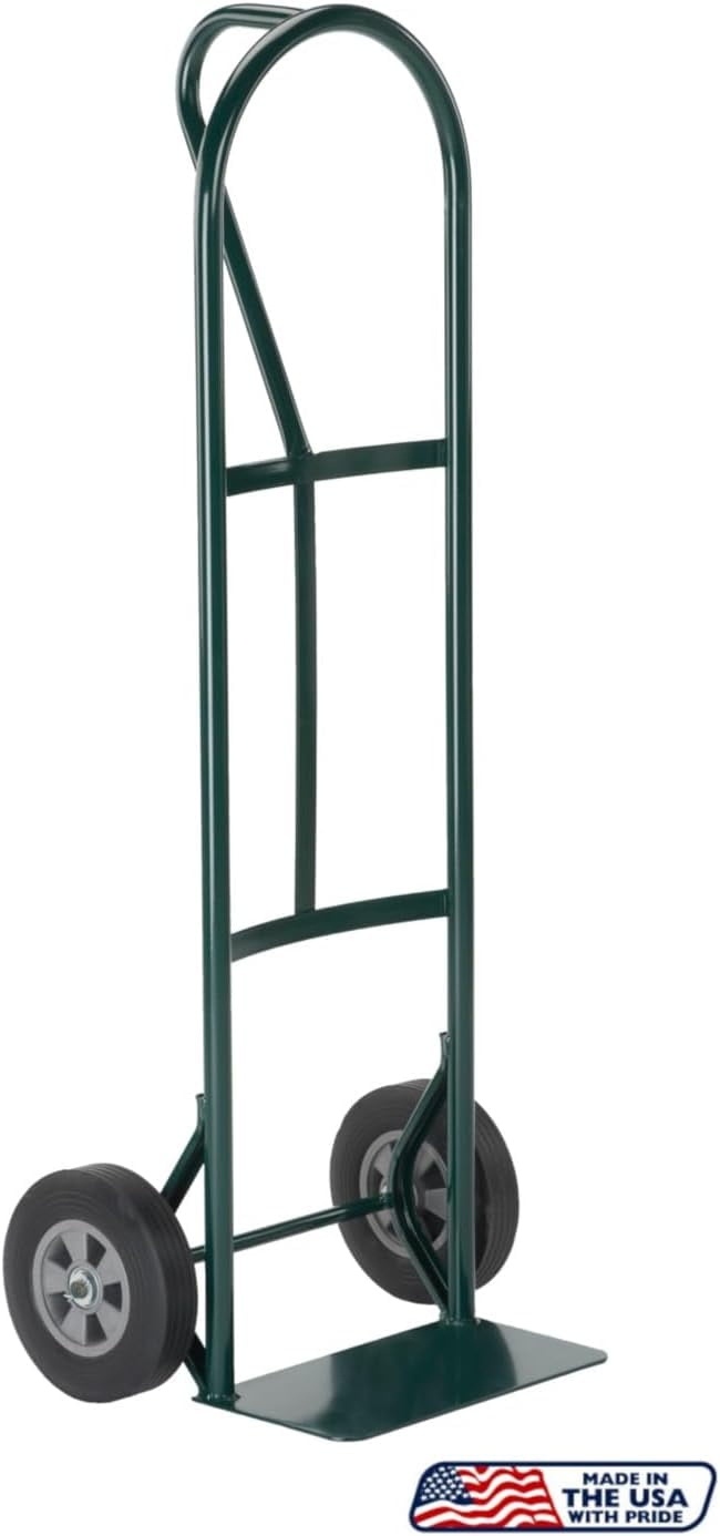 Harper Trucks 600lb Capacity Steel P-Handle Hand Truck, 8 inch Solid ...