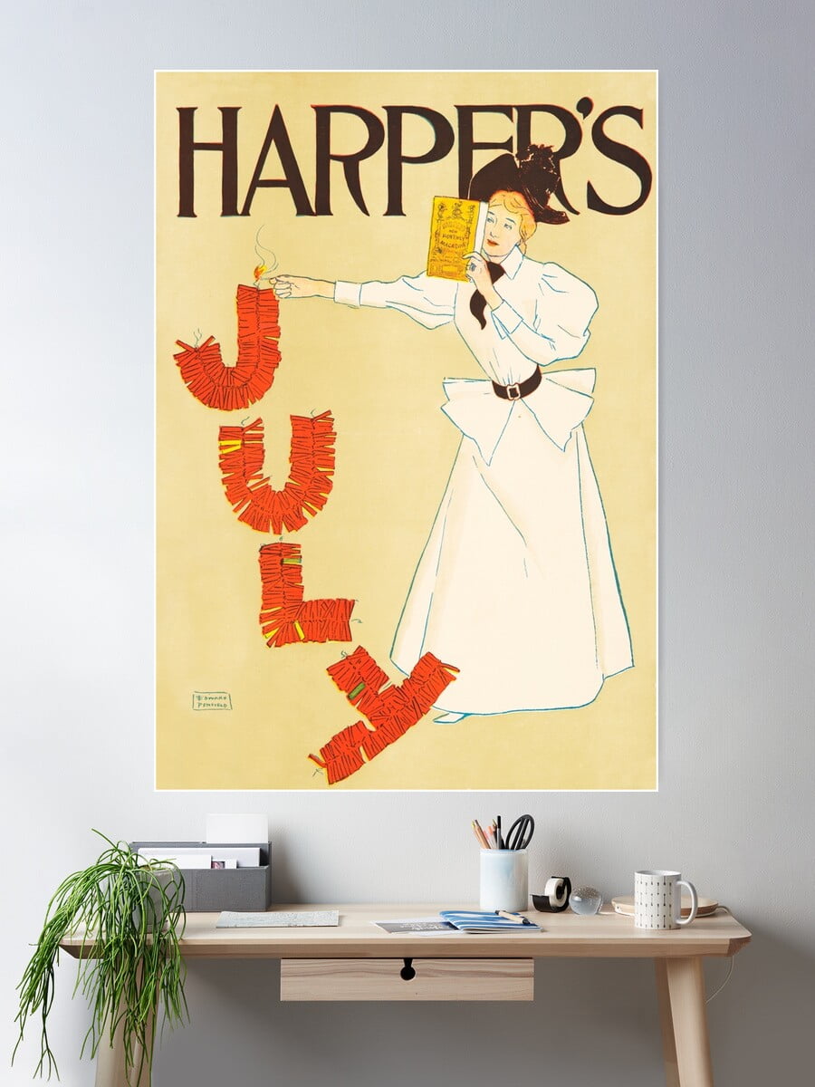 Harpers July 1894 By Edward Penfield Vintage American Magazine Cover ...