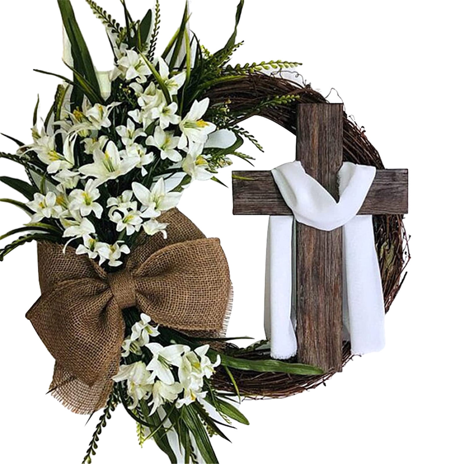 Harpi 16 Inch Spring Wreaths for Front Door Clearance, Greenery Summer ...