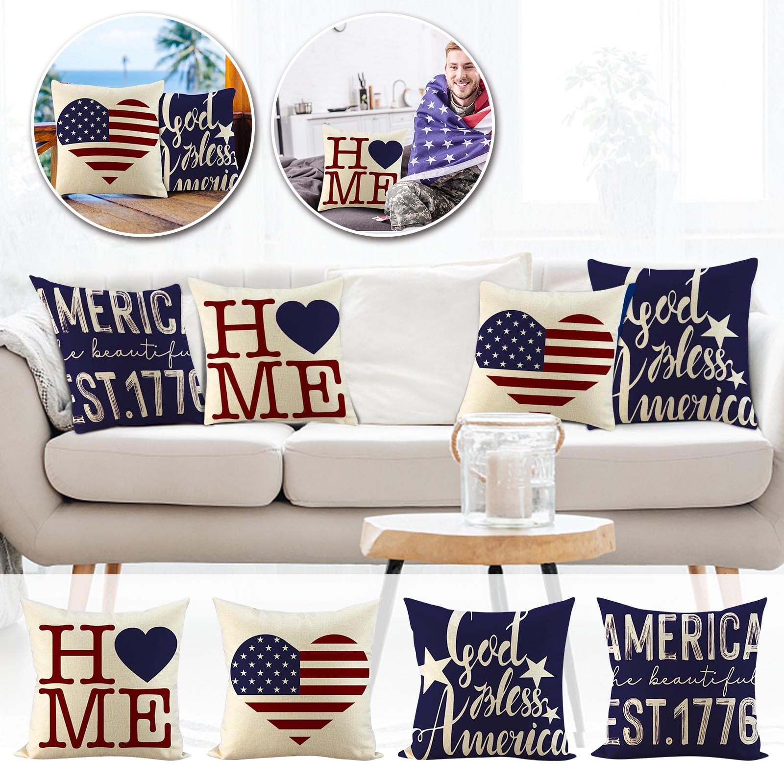 Harpi 4th of July Decorations Clearance, Independence Day Pillow Covers ...