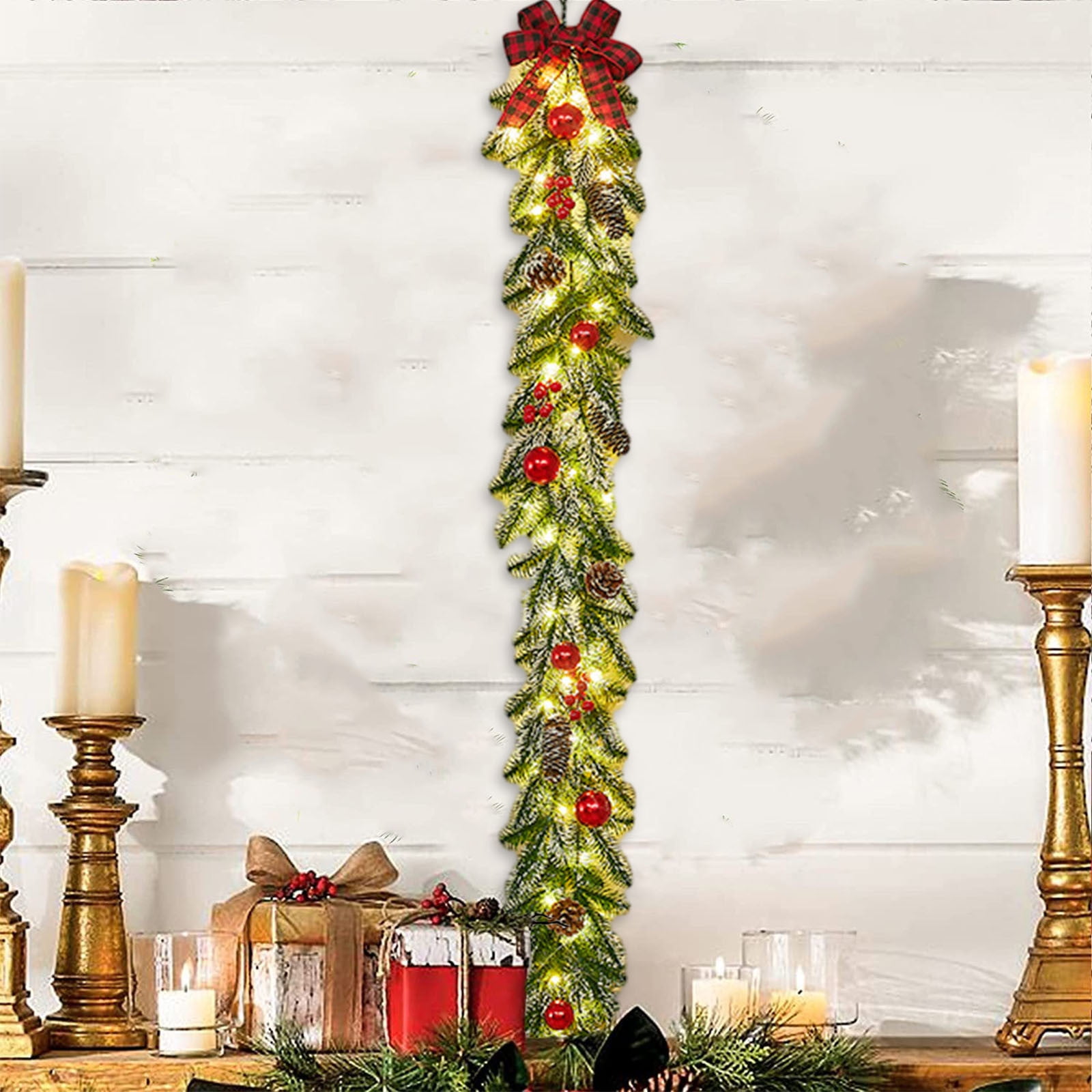 Harpi 59x8 Inch Christmas Wreaths for Front Door, Winter Decor ...