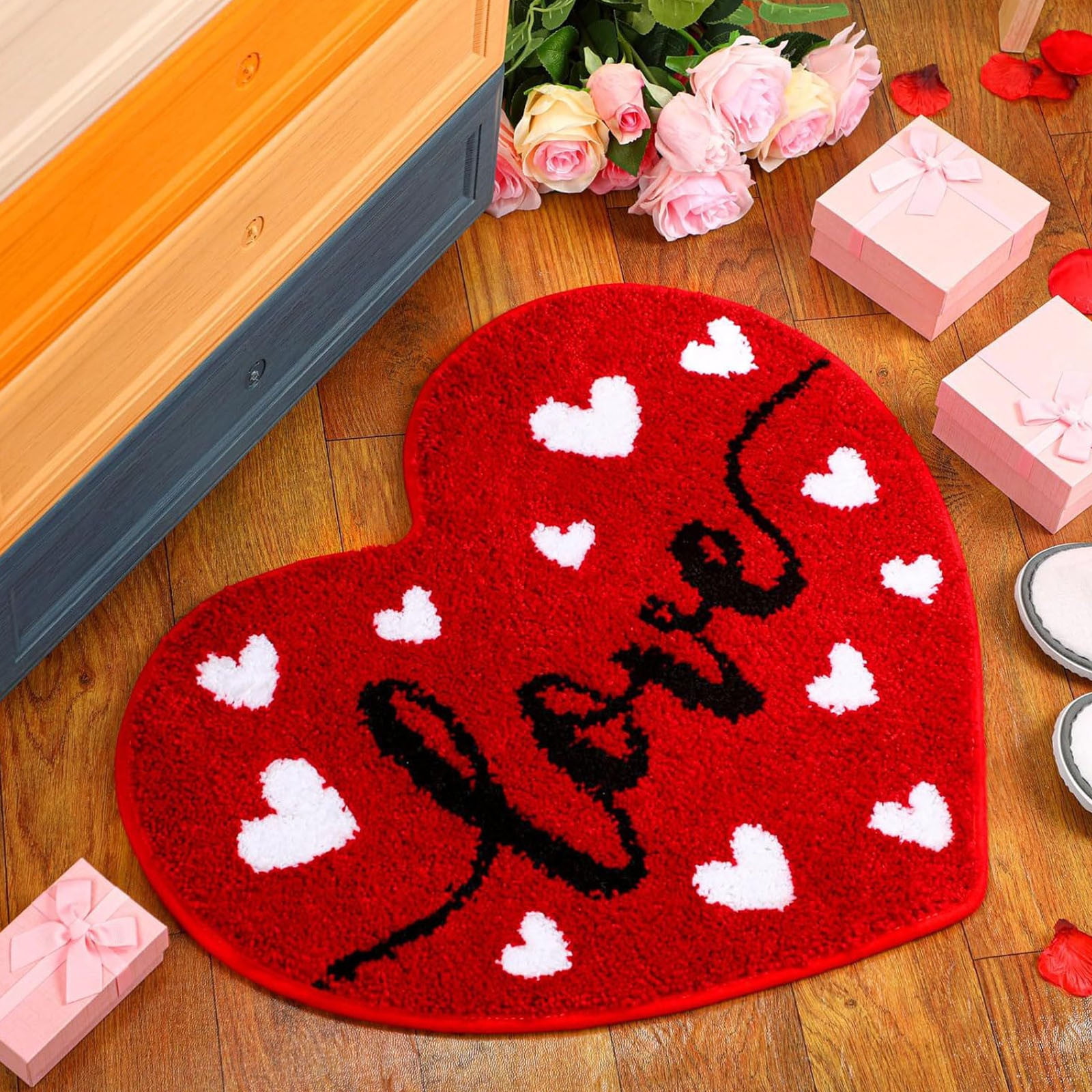 Harpi Bathroom Mat Quick Dry Clearance, Non Slip Bath Rugs, Valentine's ...