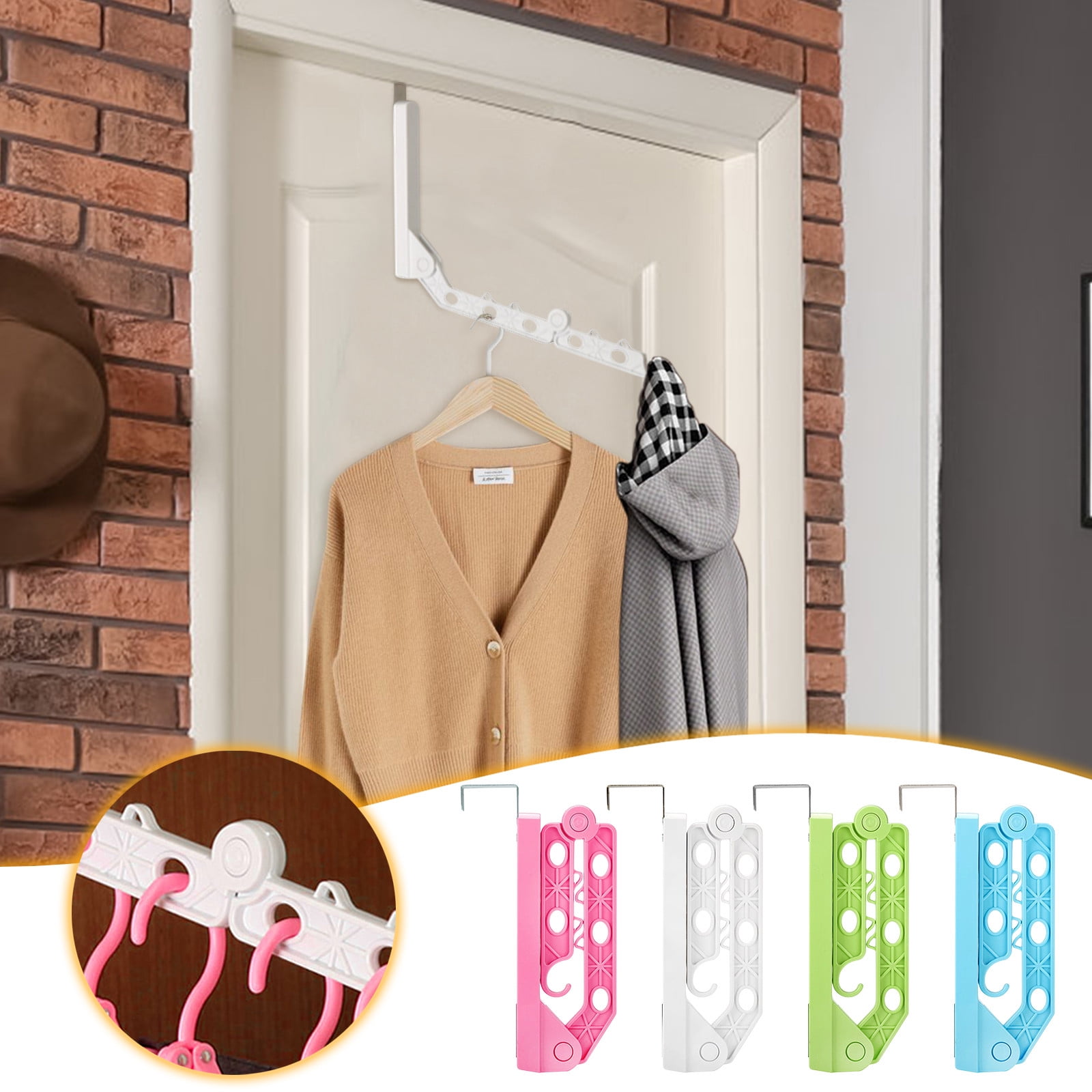 Harpi Clothing Racks for Hanging Clothes, 5 Hole Folding Hanger Wall ...