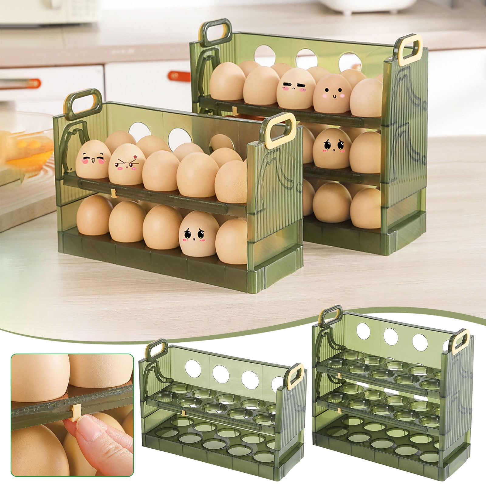 Harpi Egg Holder for Fridge, Egg Organizer for Refrigerator ...