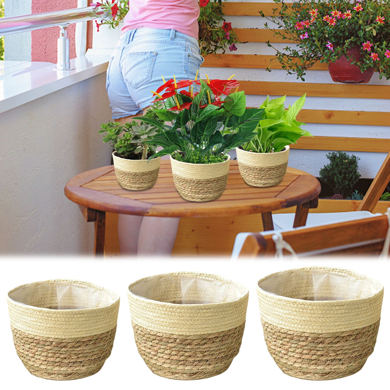 Harpi Flower Pots Outdoor Clearance, Flower Pots Cover Storage Basket ...