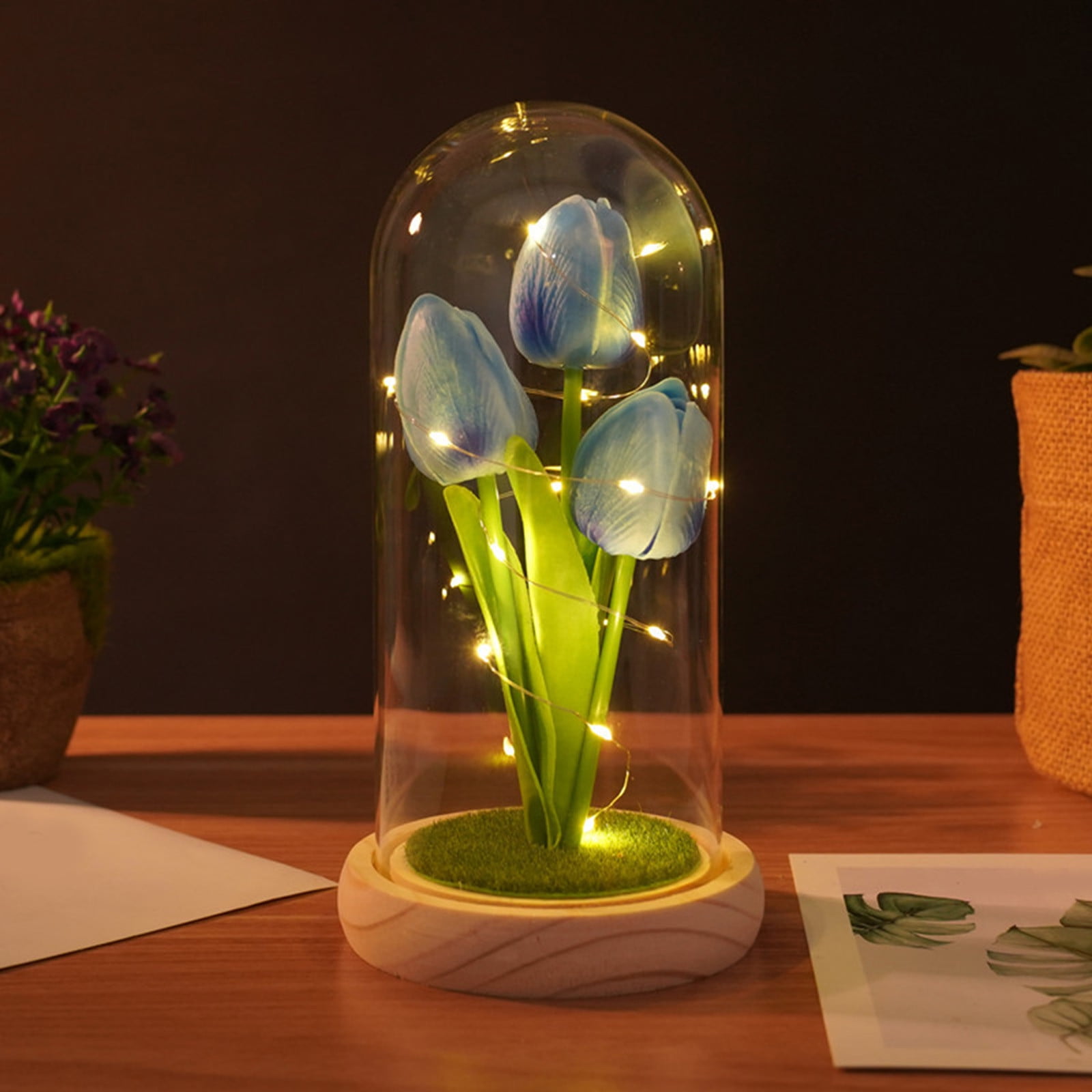 Harpi LED Night Light, Room Lights for Bedroom, Tulips Night Light Hand Made Tulips Lamp ...
