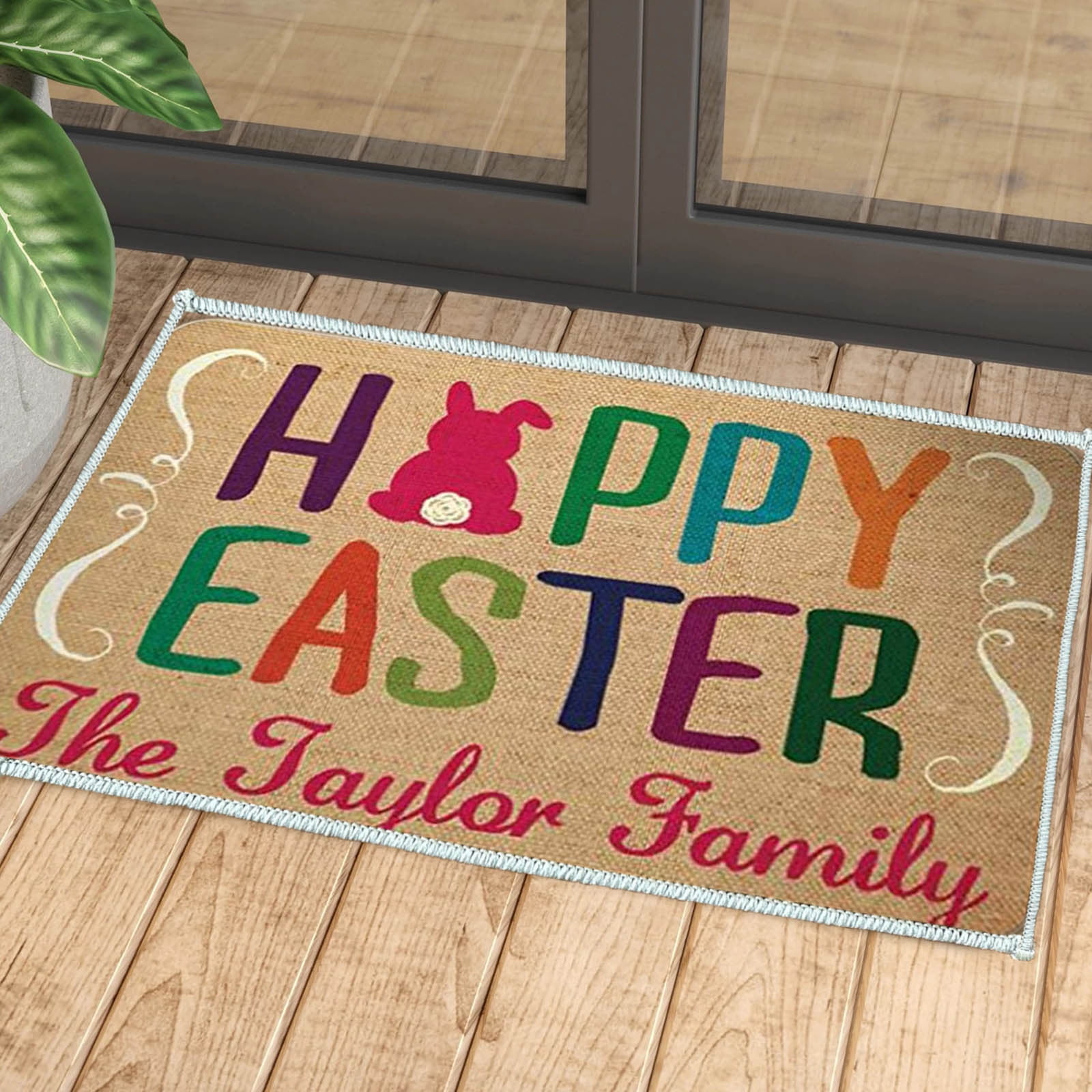 Harpi Rugs for Living Room Clearance, Easter Doormat Easter Eggs Rabbit ...
