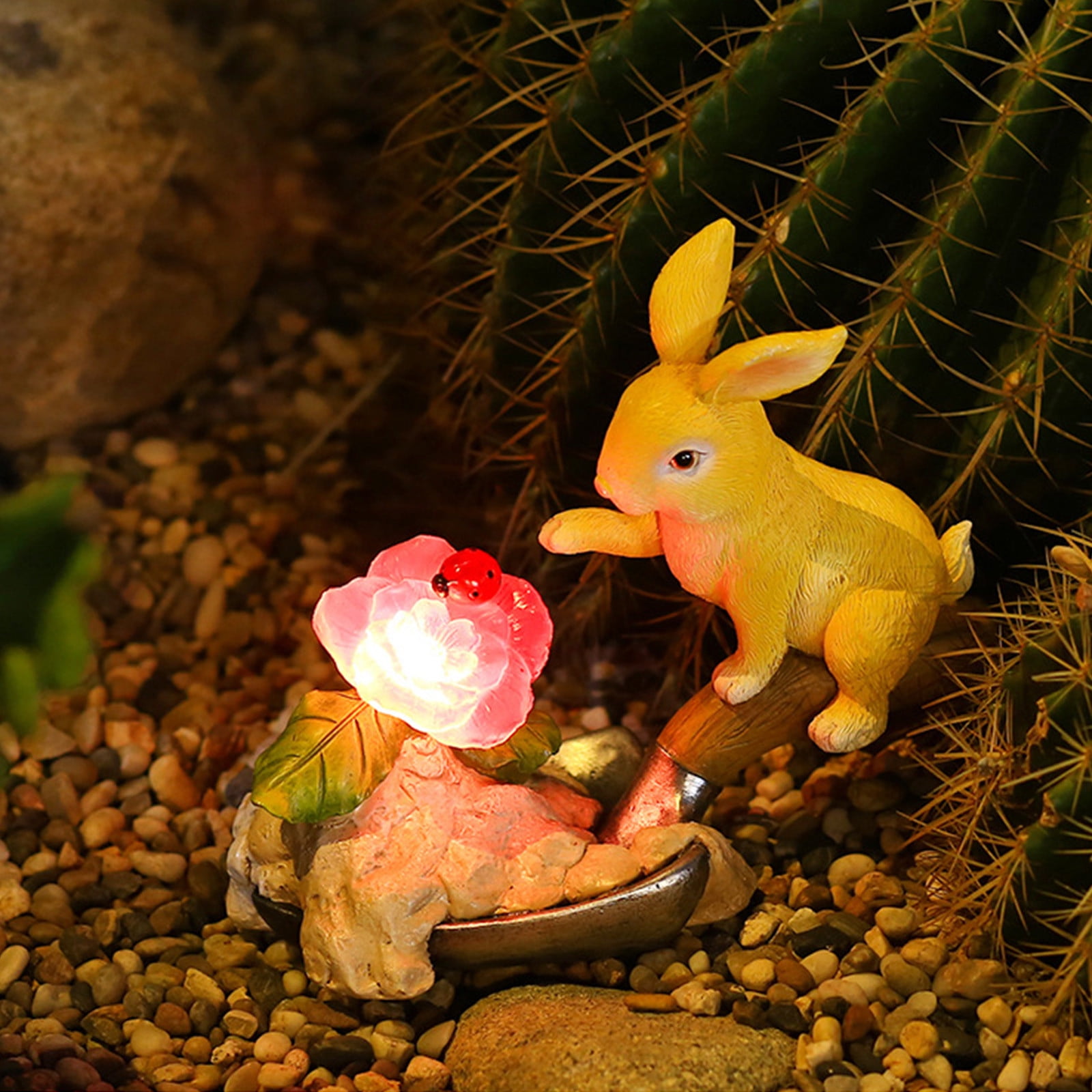 Harpi Solar Garden Lights - Solar Garden Statue Bunny Decor Rabbit ...