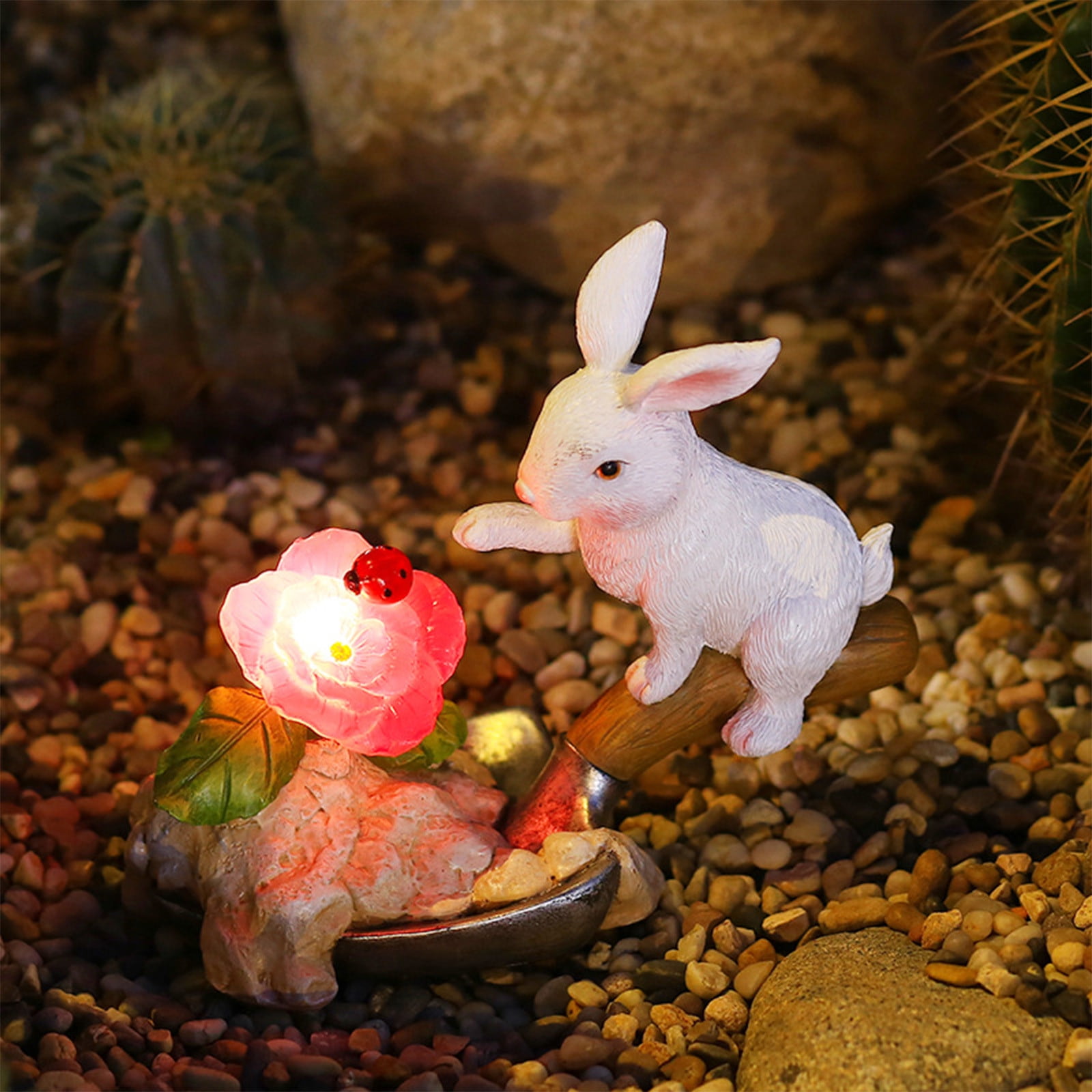 Harpi Solar Garden Lights - Solar Garden Statue Bunny Decor Rabbit ...
