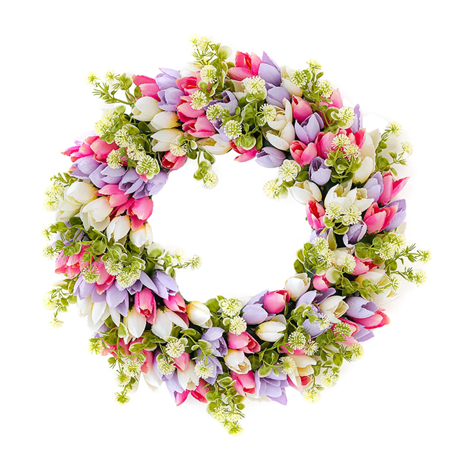 Harpi Spring Wreaths for Front Door 20" Summer Tulip Wreath with Green ...