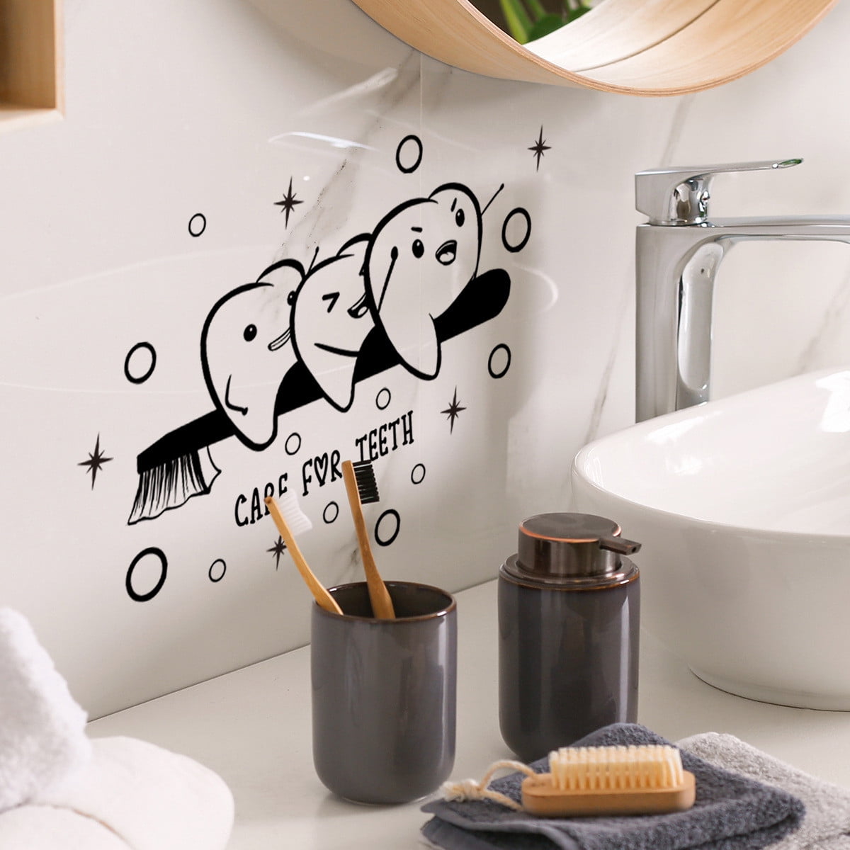 Harpi Wall Decals Clearance Teeth Toothbrush Bubble Wall Decal Dentist ...
