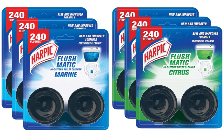 Harpic Flushmatic In-Cistern Toilet Cleaner Blocks Citrus + Marine ...