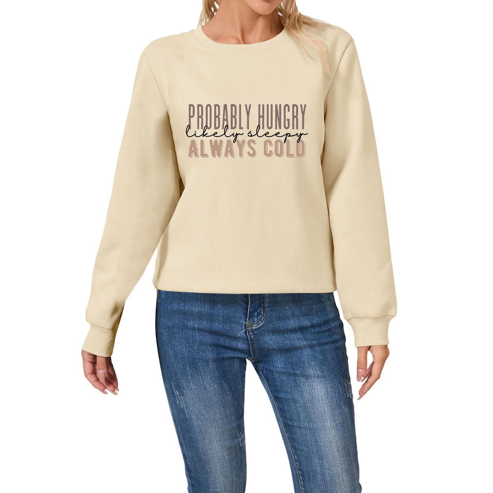 Harpily 50% Off Clear! Sweater for WomenWomen's Probably Hungry Likely ...