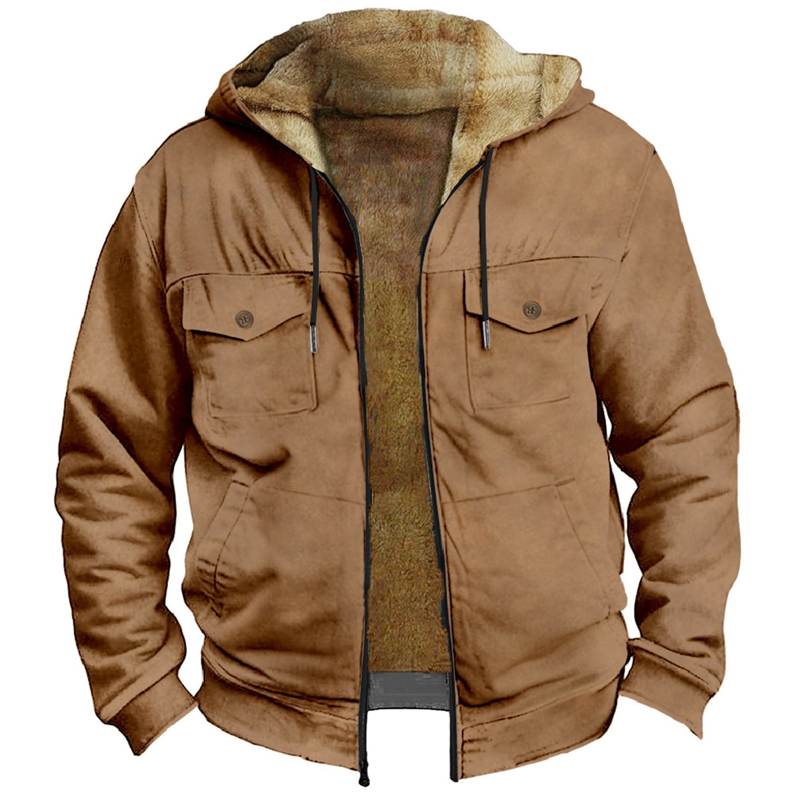 Harpily Clearance Men's Winter Jacket Solid Color Combination Hooded ...