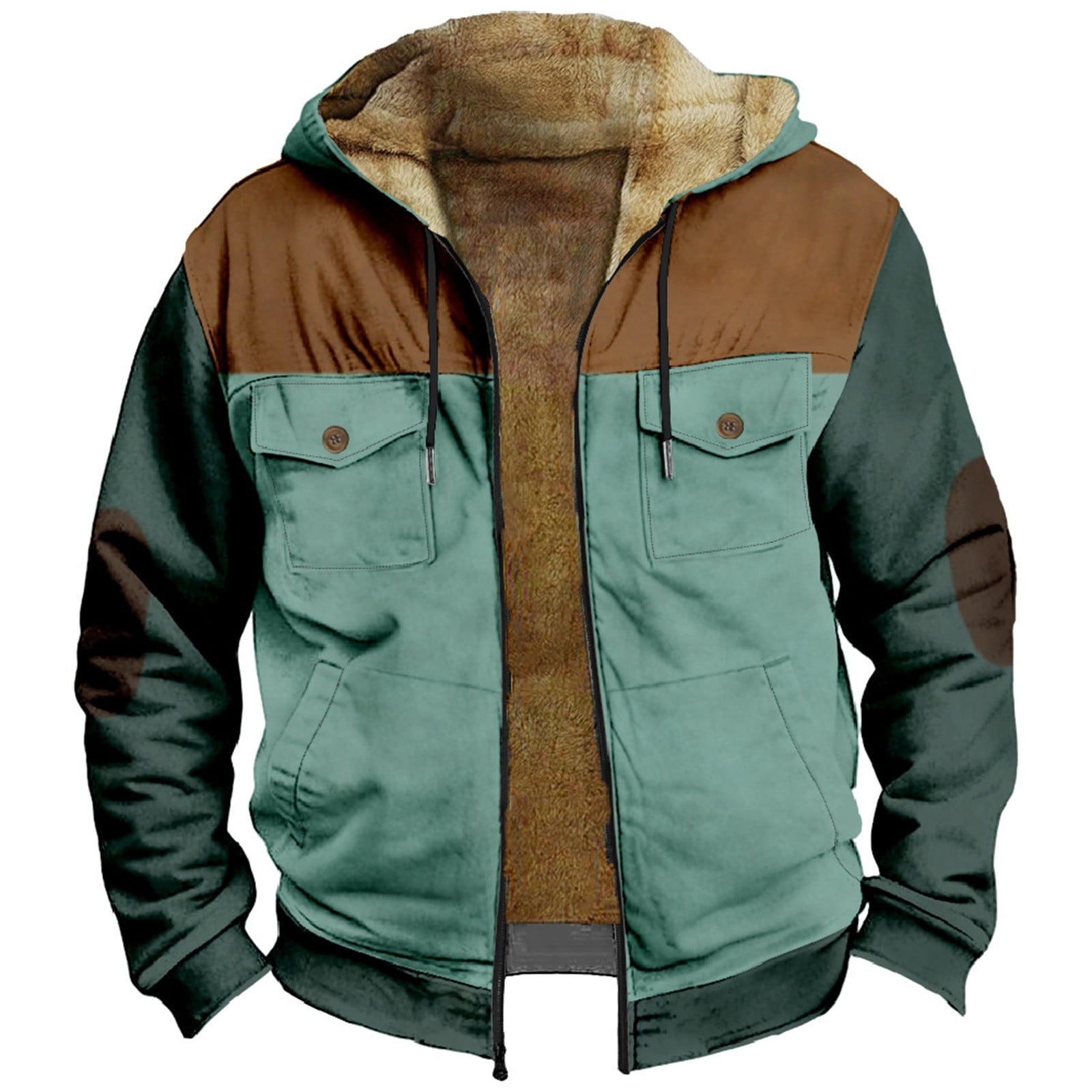 Harpily Clearance Men's Winter Jacket Solid Color Combination Hooded ...