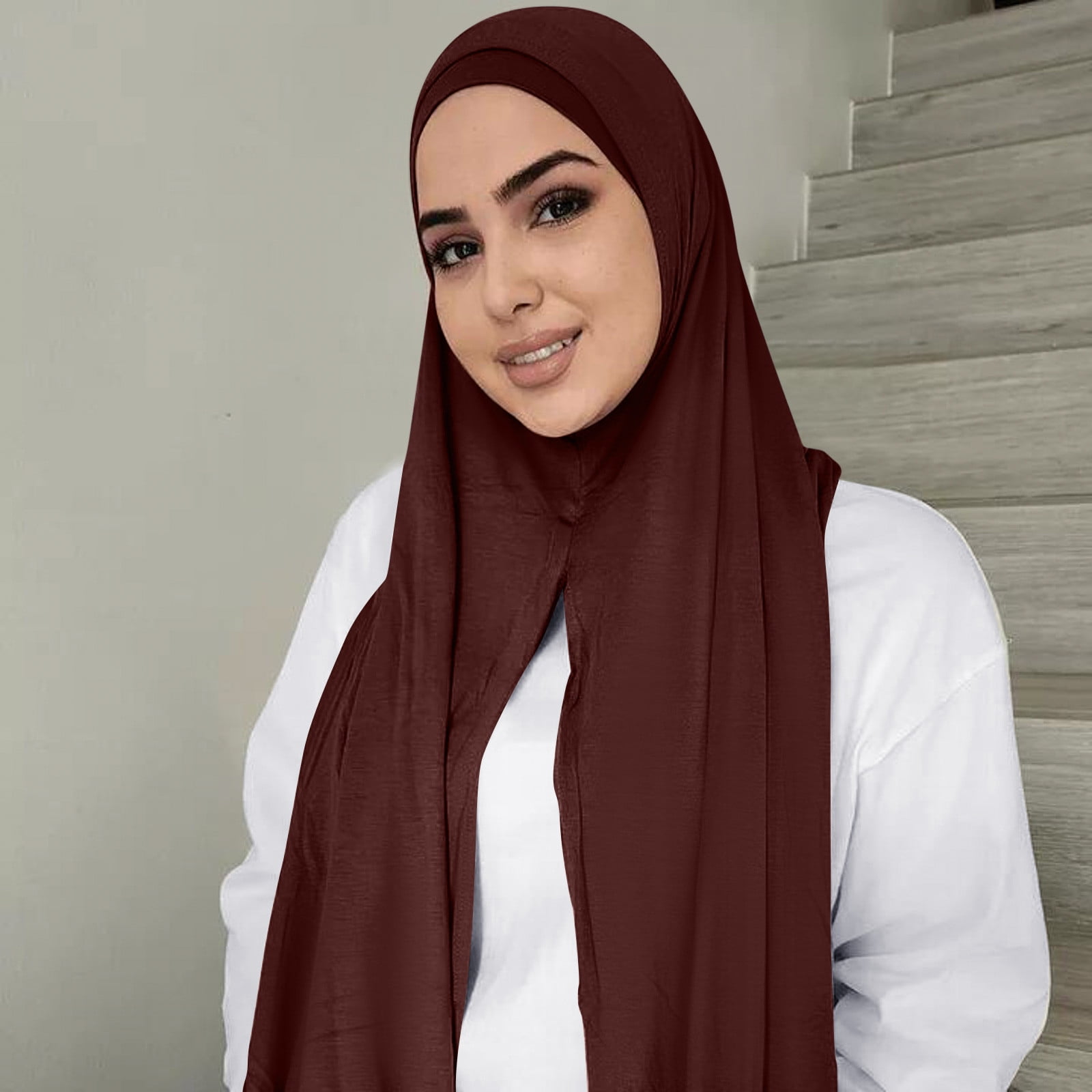 Harpily Clearance Scarfs for Women Muslim Head Solid Color Long Wrap ...