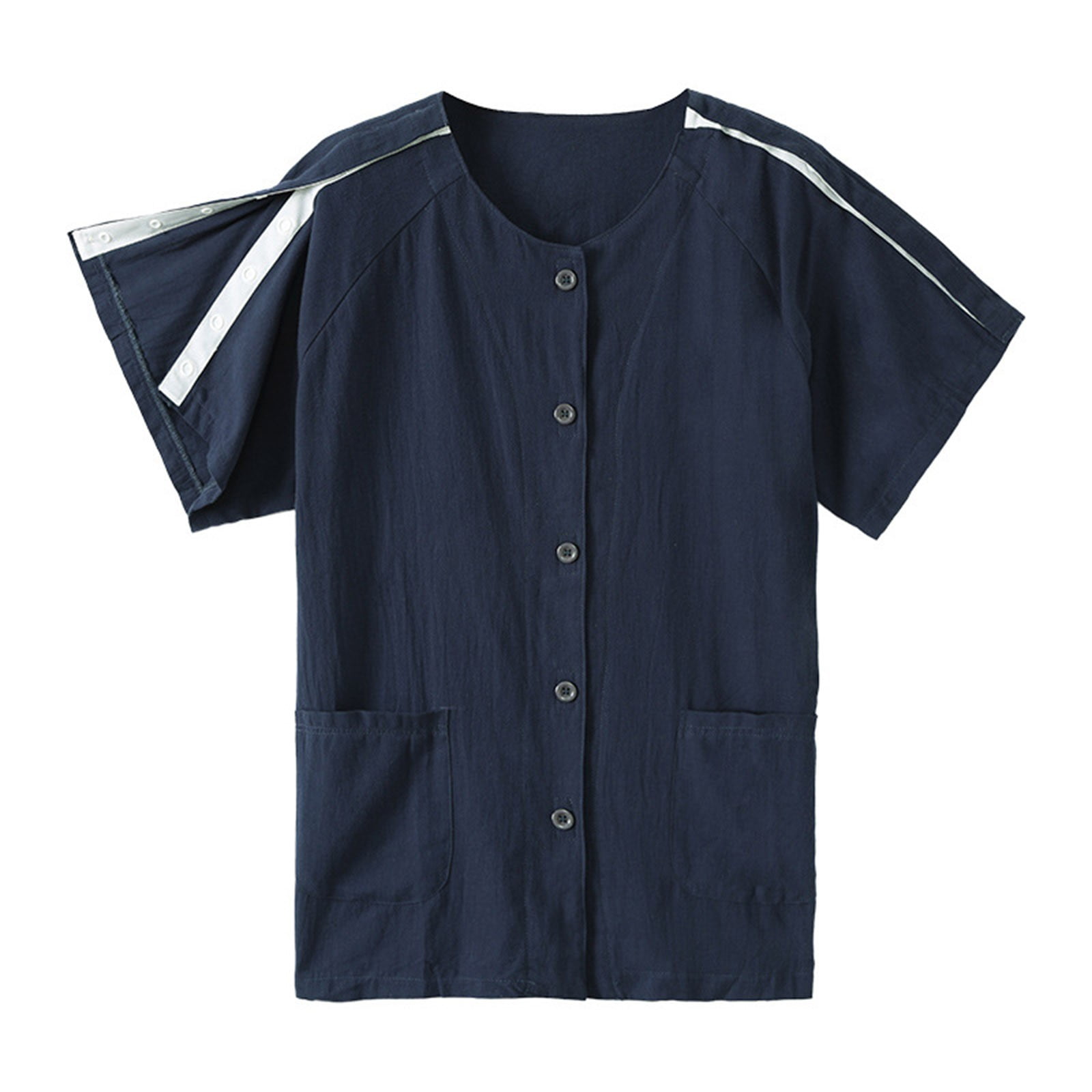 Harpily Womens Tops Women And Men Short Sleeve Fracture Bed Postoperative Rehabilitation Wear ...