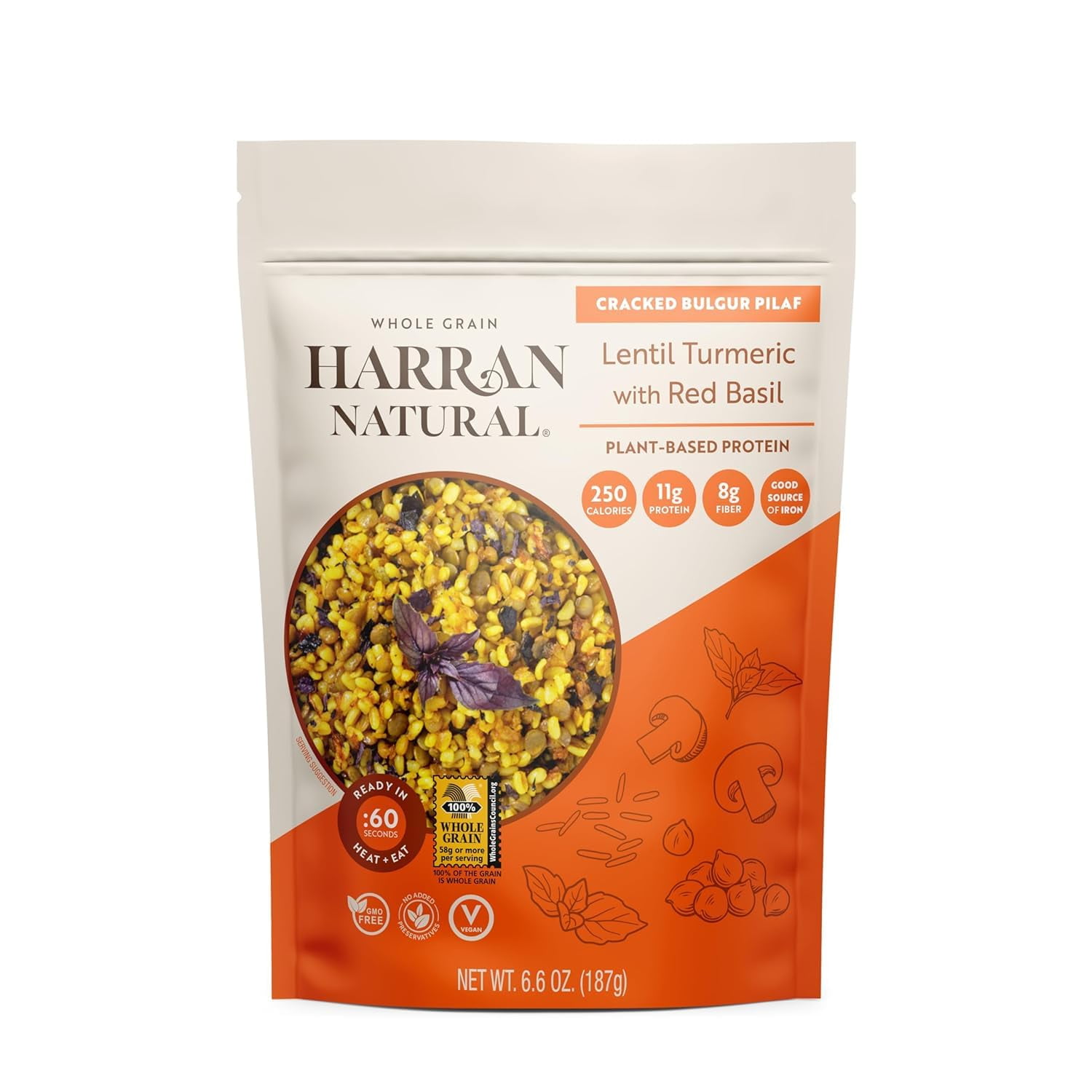 Harran Natural Pilaf Cracked Bulgur Lentil Turmeric 6.6 oz (Pack Of 8 ...