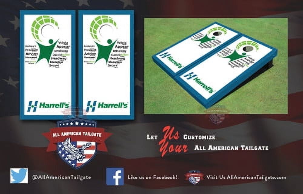 Harrells Logos Around The Hole With Matching Blue Borders Custom ...