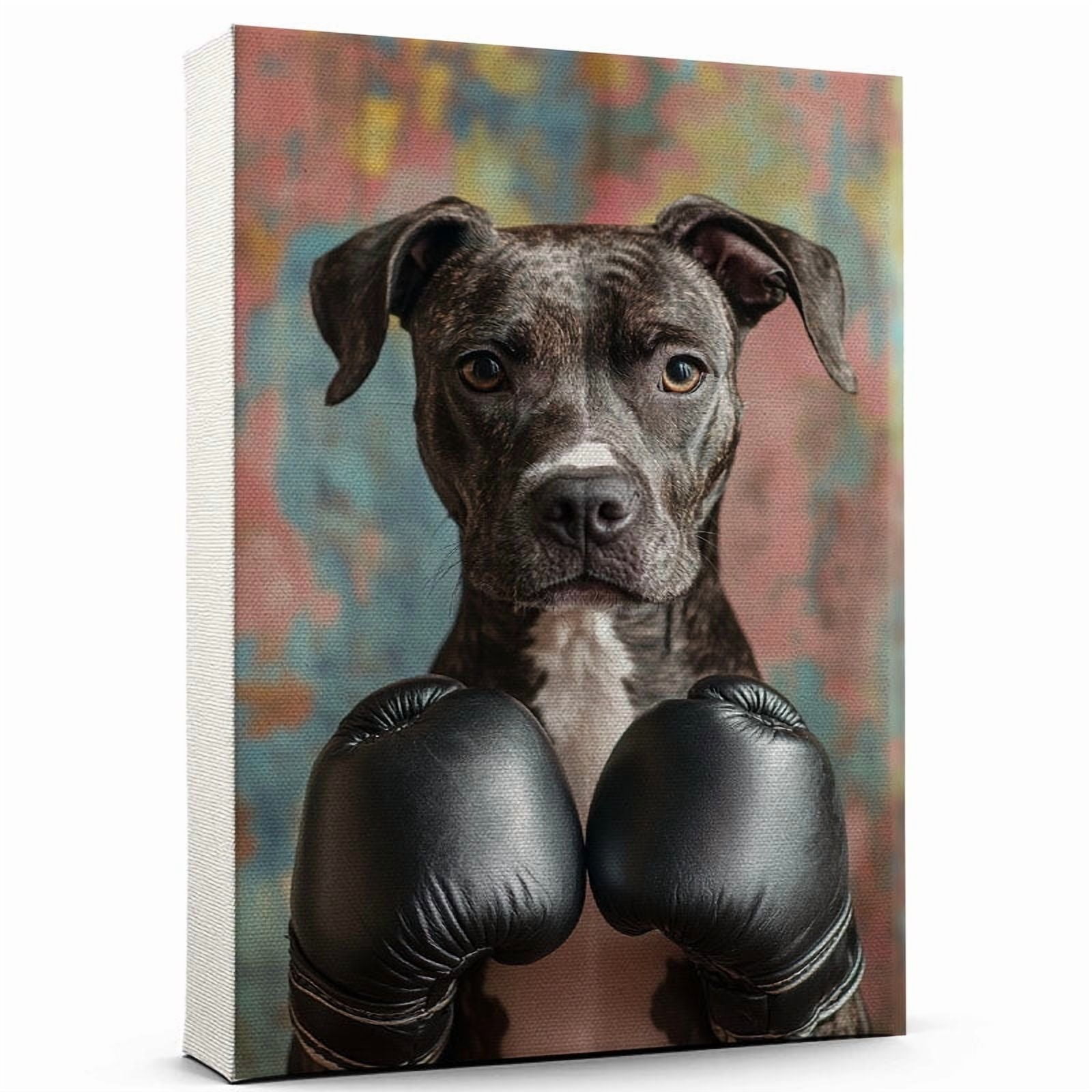 Harrier Cute Dog Boxing Canvas Canvas – Retro Harrier Dog Batter in ...