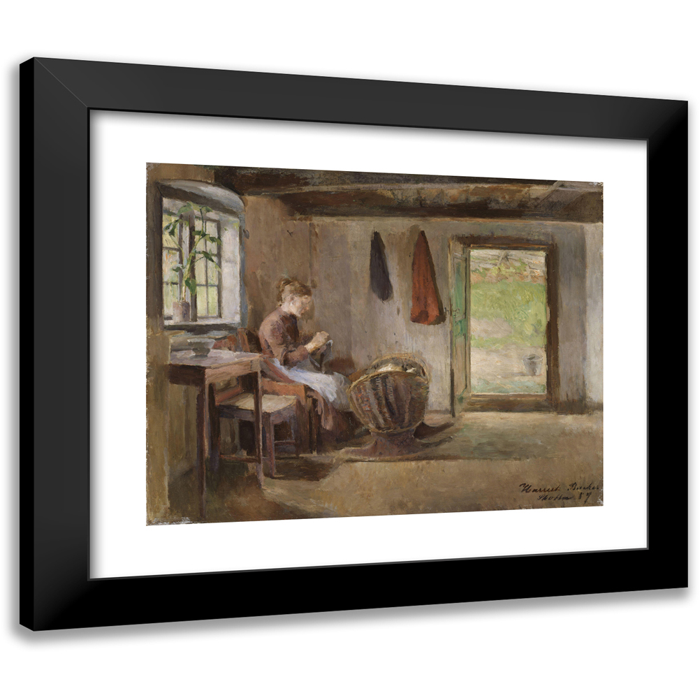 Harriet Backer 24x20 Black Modern Framed Museum Art Print Titled - Farm ...