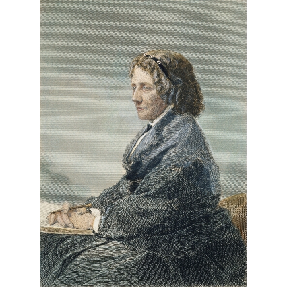 Harriet Beecher Stowe N(1811-1896). American Author And Abolitionist. Color Engraving 1872 After ...
