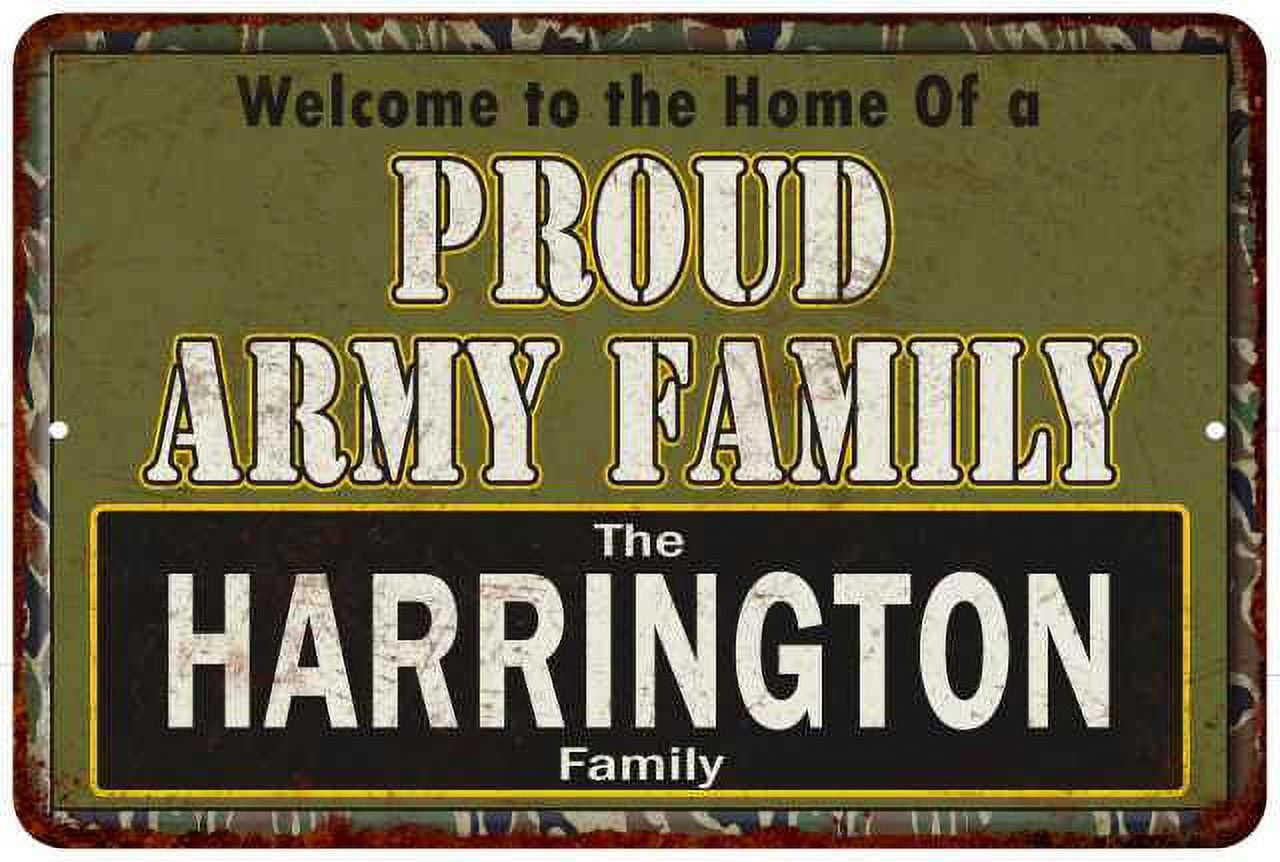 Harrington Proud Army Family Gift 8x12 Metal Sign 208120023462 ...