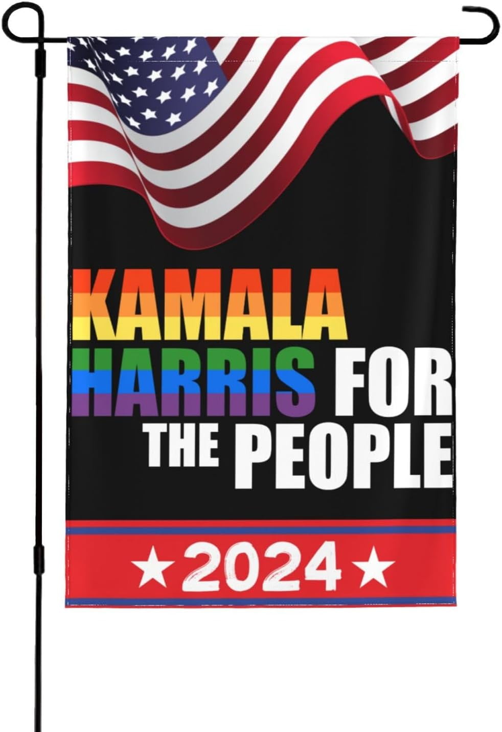 Harris 2024 Lgbt Gay Pride Rainbow Flag Double Sided Kamala Harris Yard ...