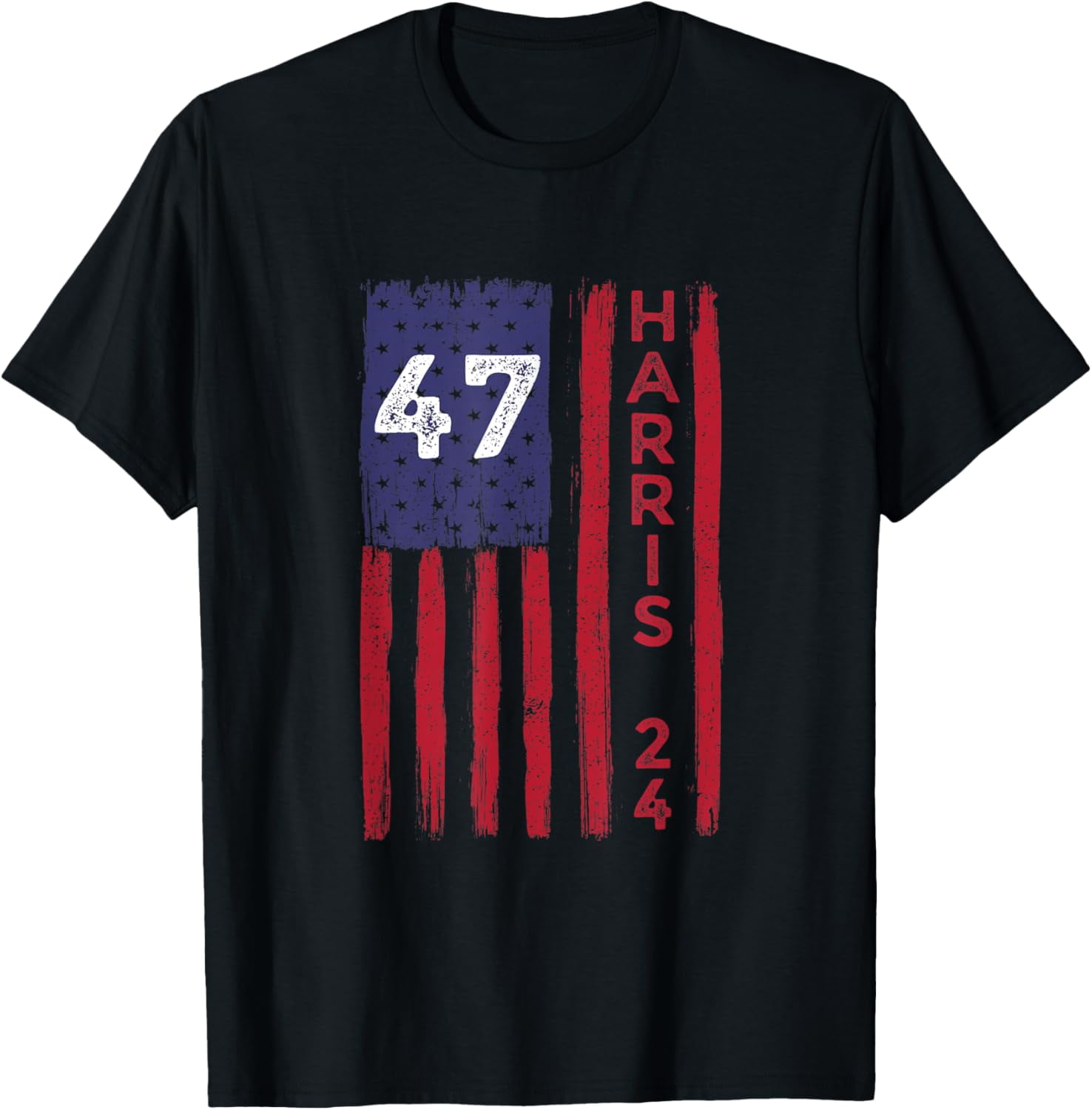 Harris 24 Kamala 47th president 2024 number 47 American Flag T-Shirt ...