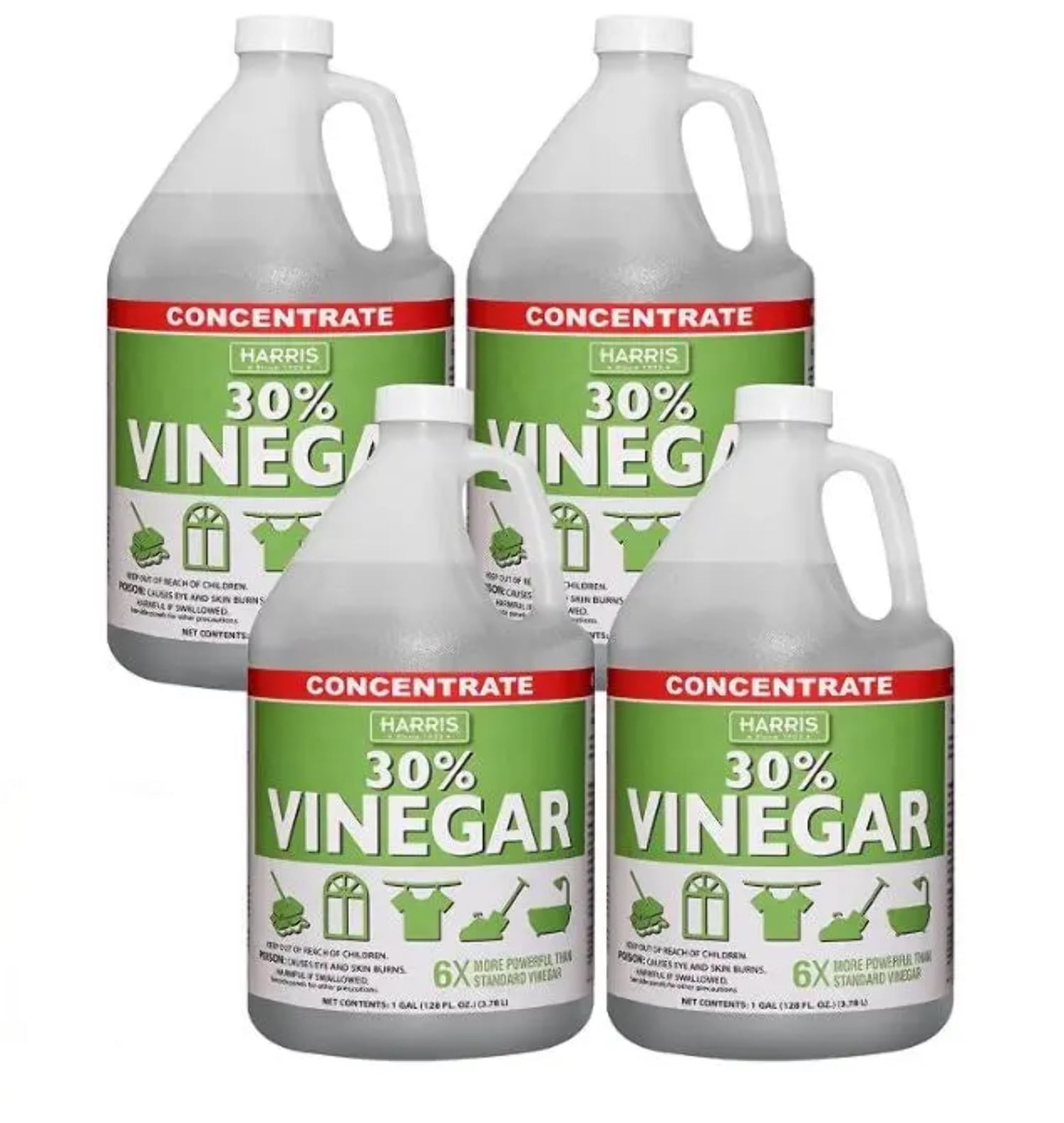 Harris 30% Vinegar 128 Fl. Oz. Gallon 4-Pack Plus Free Sprayer - Walmart.com
