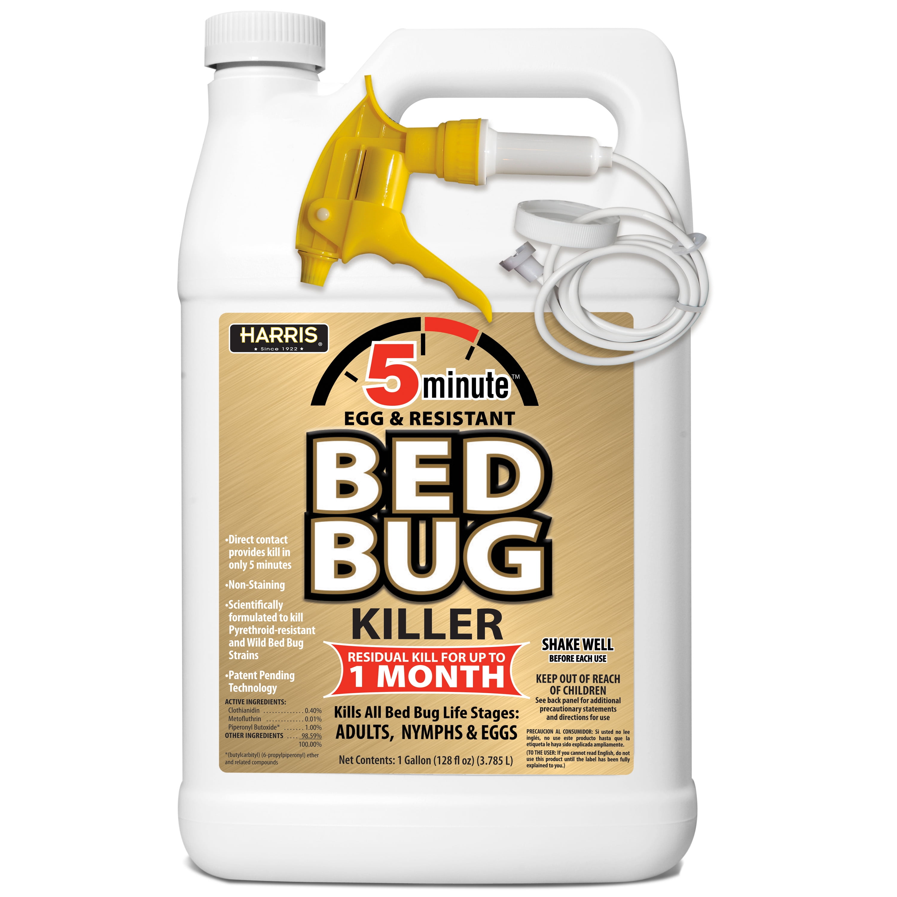 Harris 5 Minute Egg Kill and Resistant Bed Bug Killer 1 Gallon with ...