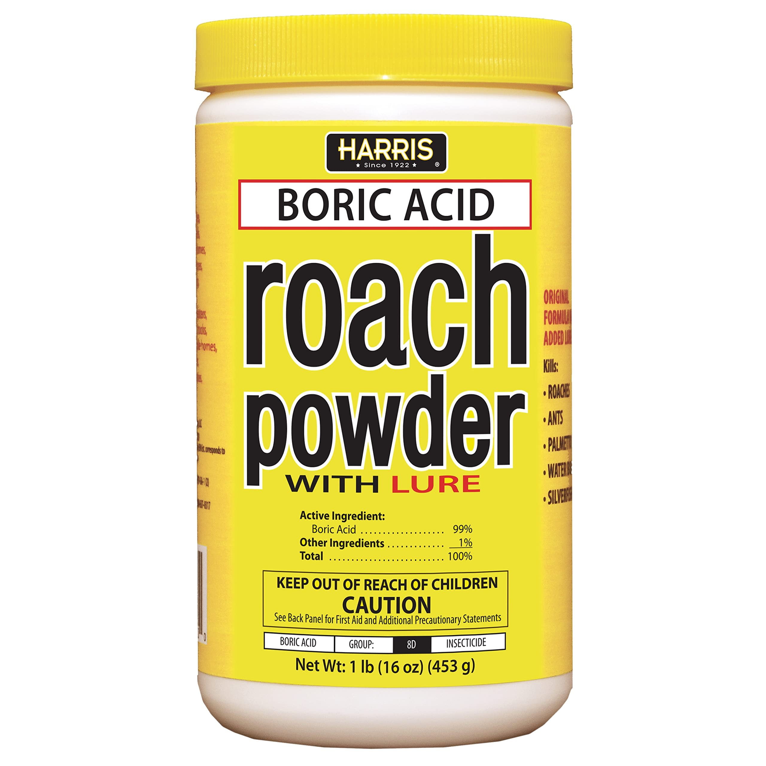 Harris Boric Acid Roach Killer Powder with Lure, 16oz - Walmart.com