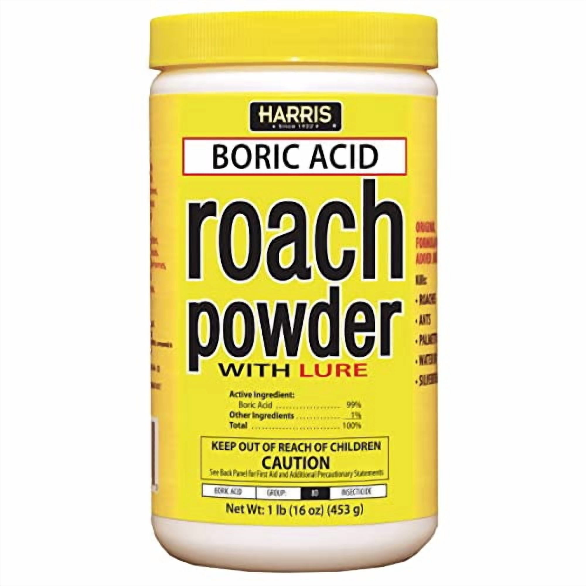 Harris Boric Acid Roach Killer Powder with Lure, 16oz - Walmart.com