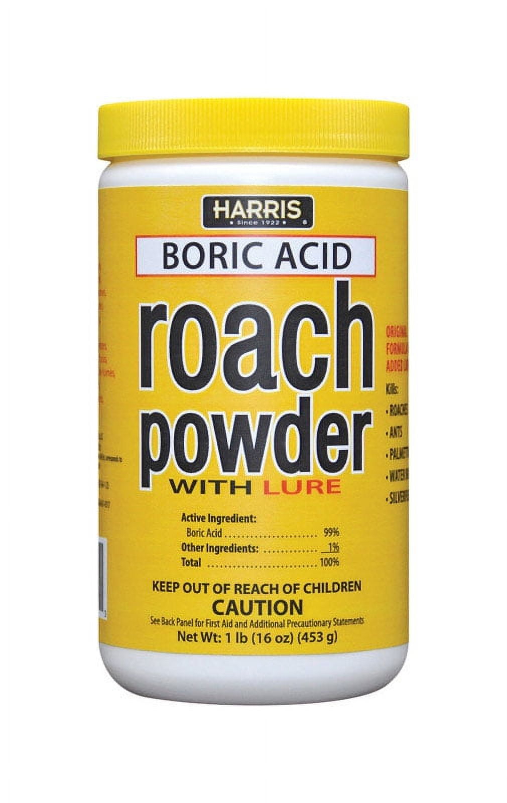 HARRIS, Boric Acid Roach Killer Powder, 16oz, with Lure - Walmart.com