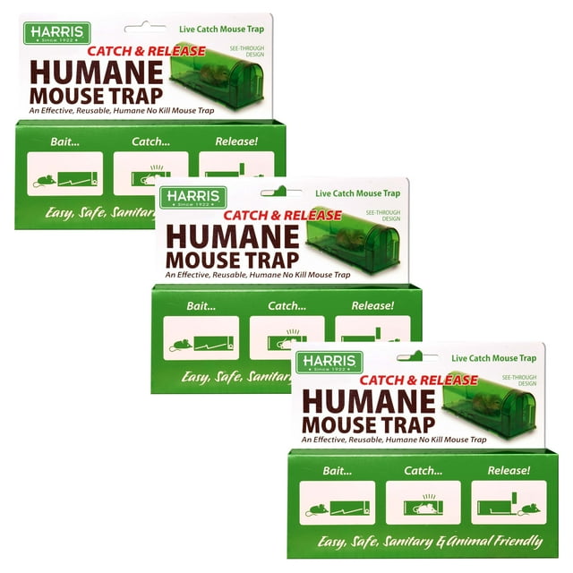 Harris Reusable Catch & Release Humane Mouse Traps, 3 Pack - Walmart ...