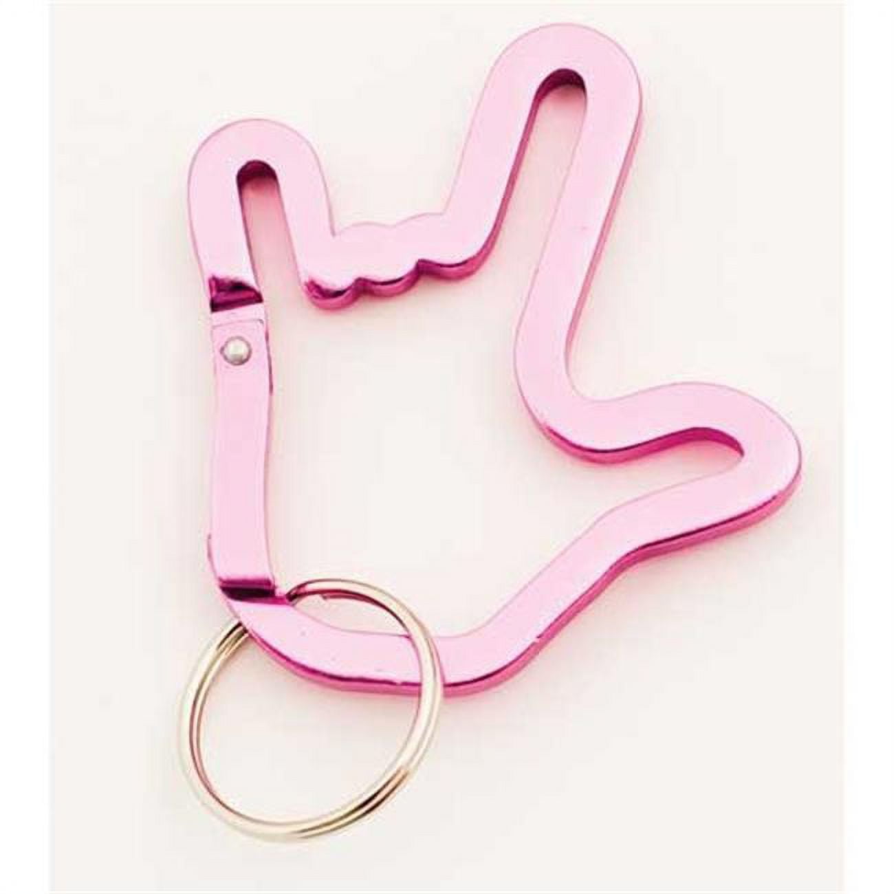 Harris Communications N423 ILY Handshape Alloy Carabiner - Pink ...
