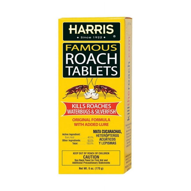 Harris Indoor Roach & Silverfish Killer Tablets, Water Killing, 6 oz ...