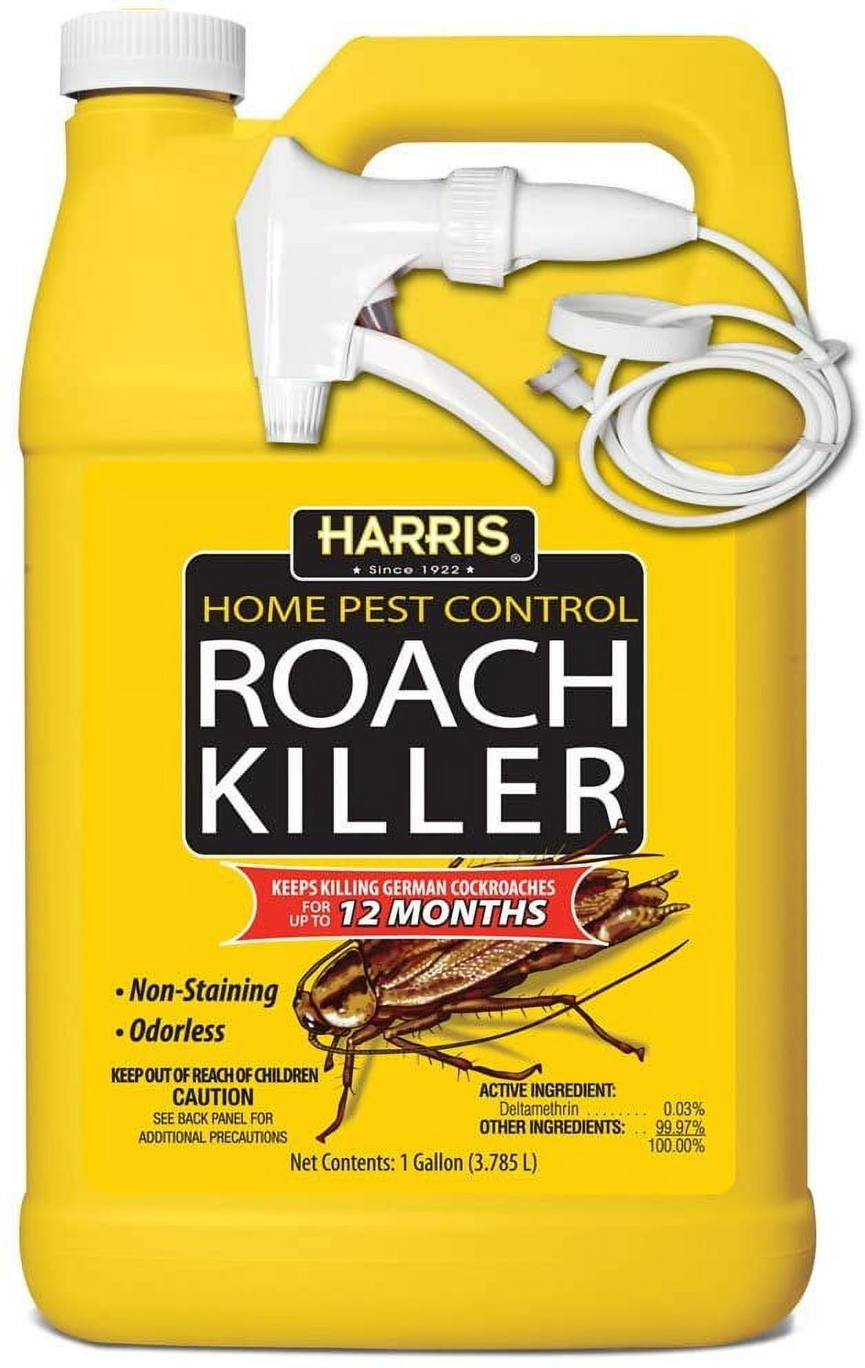 Harri's Roach Killer Spray, Odorless Residual Formula, 12-Month Effectiveness, 1 Gallon ...